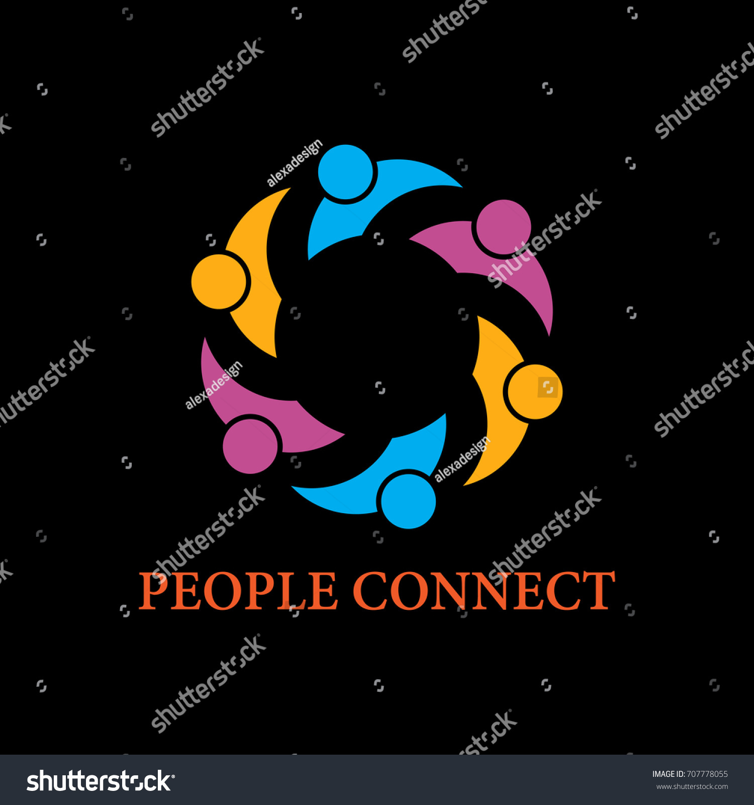 Connecting People Logo Stock Vector (Royalty Free) 707778055 | Shutterstock