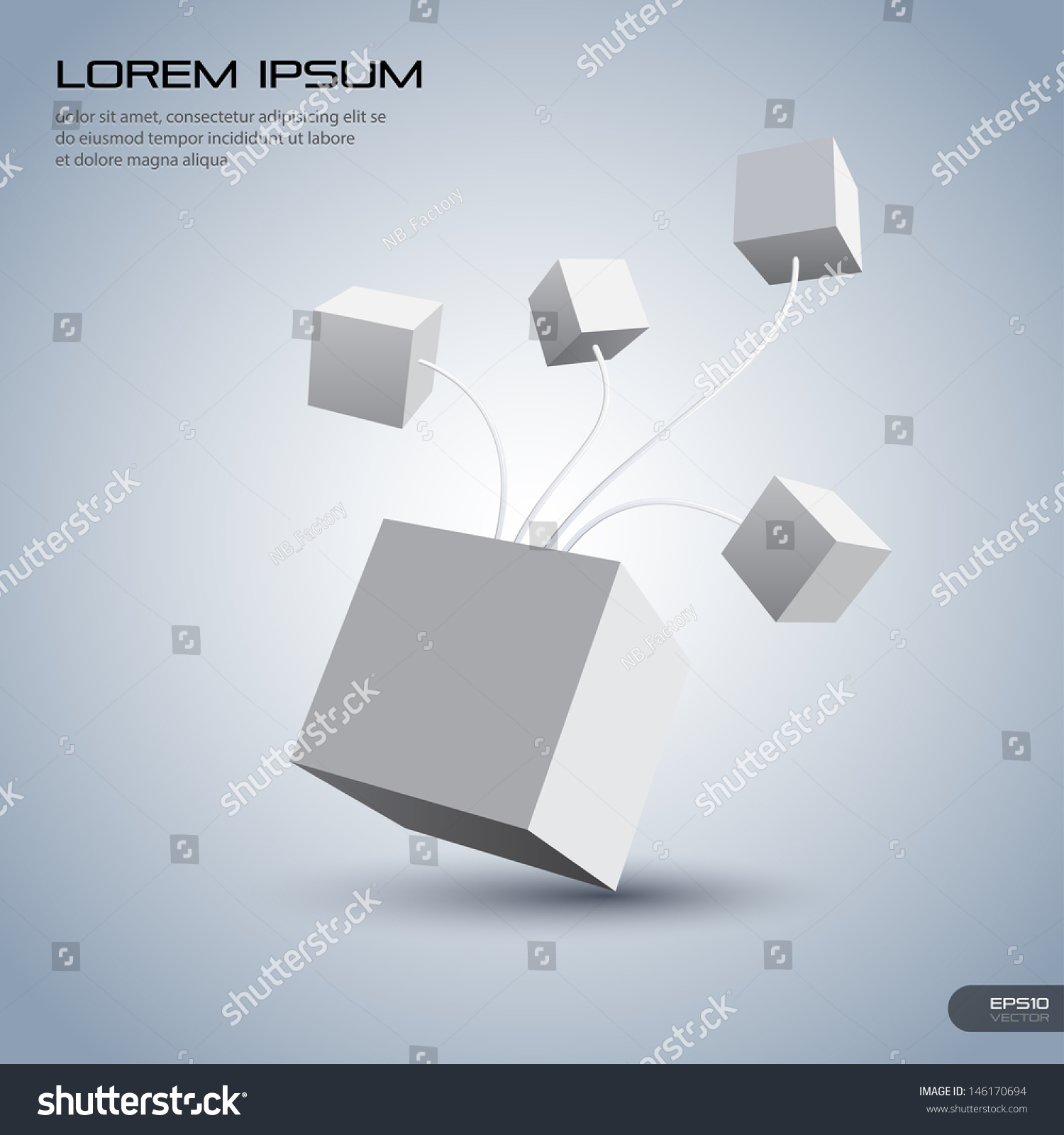 Connection Cube Isolated Vector Illustration Stock Vector (Royalty Free ...