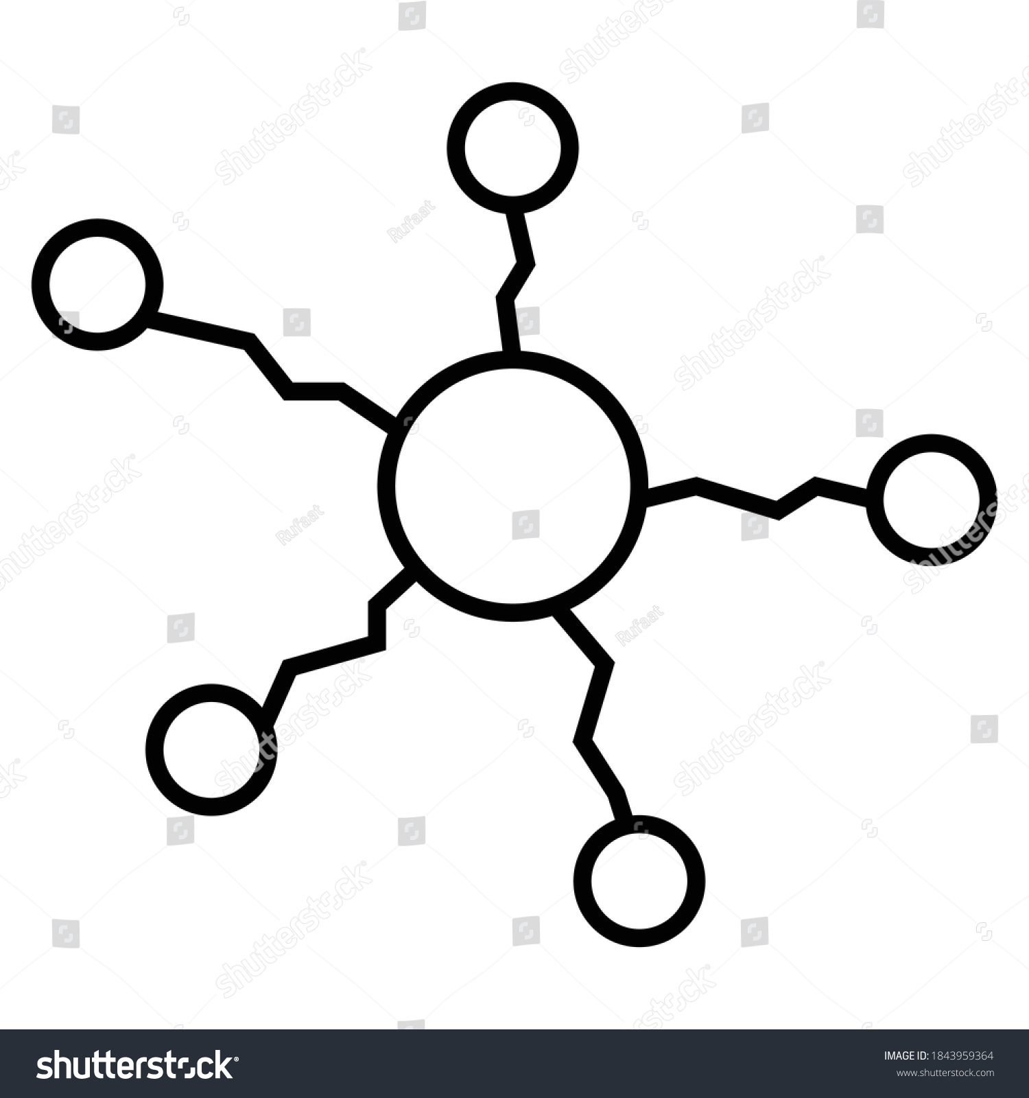Connection Icon Hub Network Connection Stock Vector (Royalty Free ...