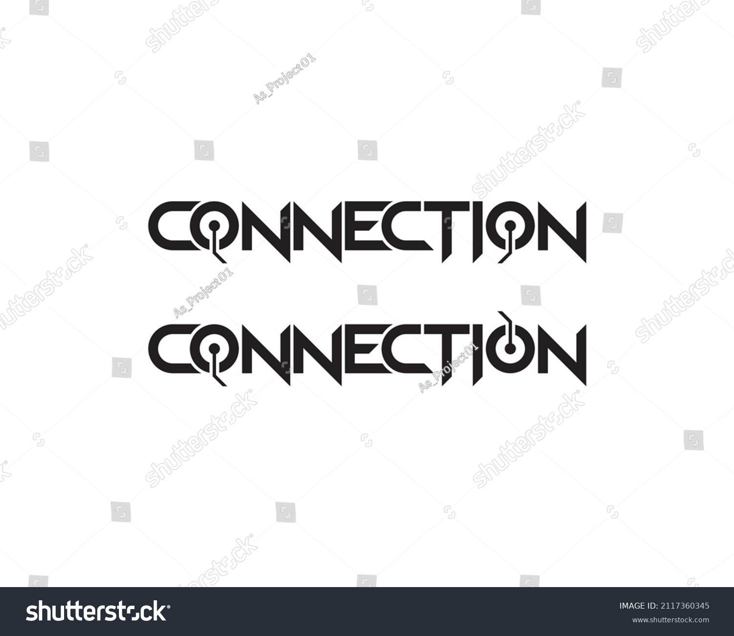 Connection Letter Typhography Monogram Vector Logo Stock Vector ...