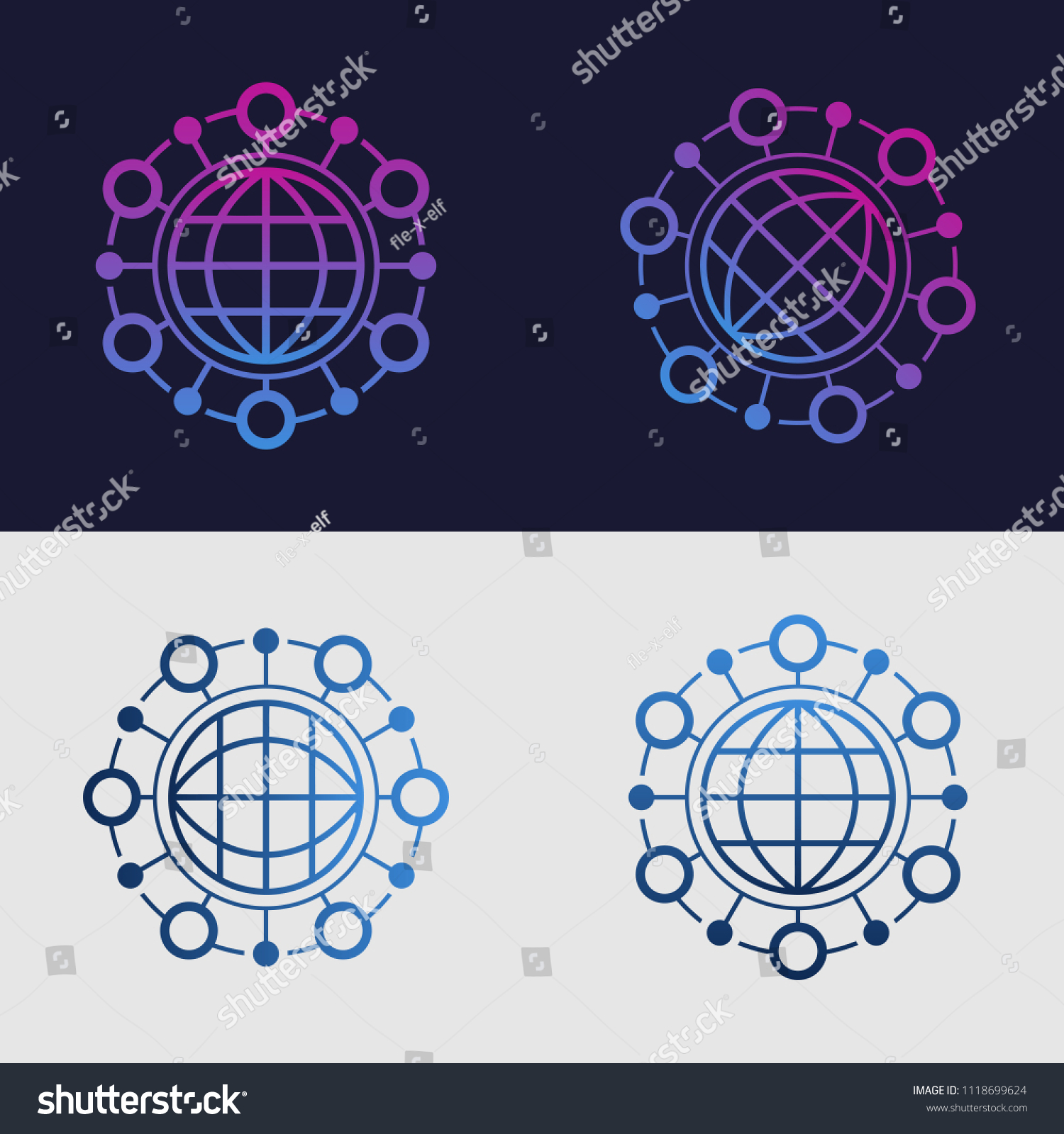 Connection Logo Design Global Communication Stock Vector (Royalty Free ...