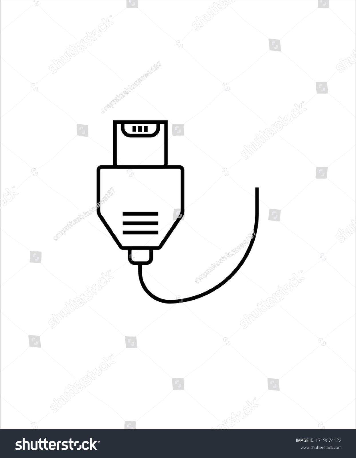 Connector Cable Iconvector Best Line Icon Stock Vector (Royalty Free ...