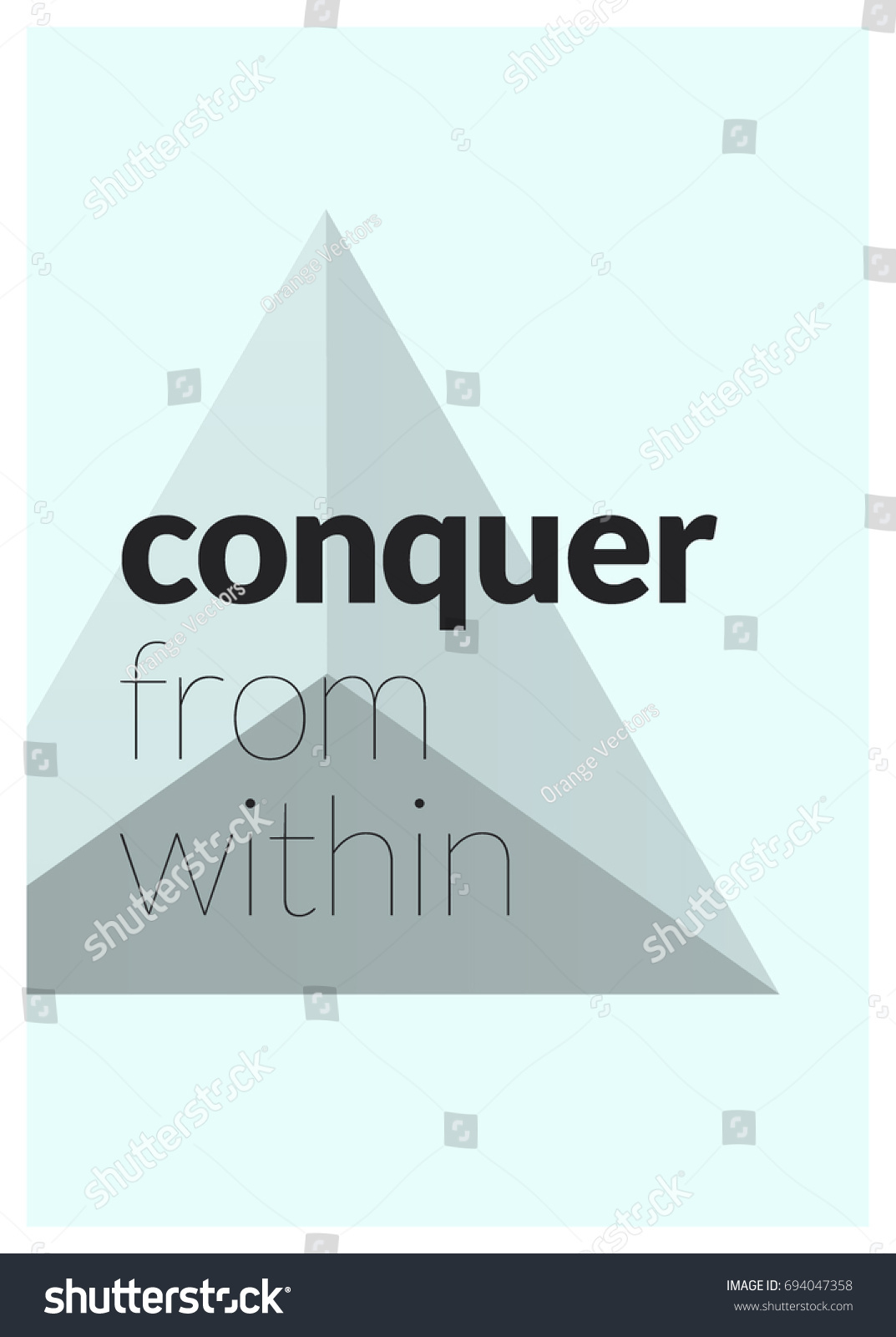 Conquer Within Motivational Quote Vector Poster Stock Vector (Royalty ...