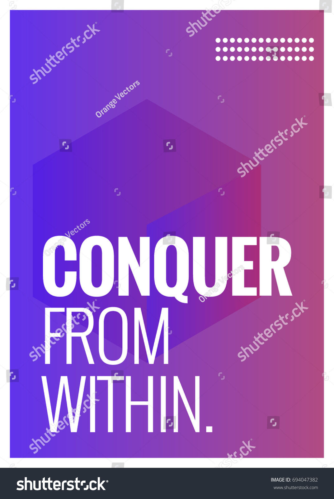 Conquer Within Motivational Quote Vector Poster Stock Vector (Royalty ...