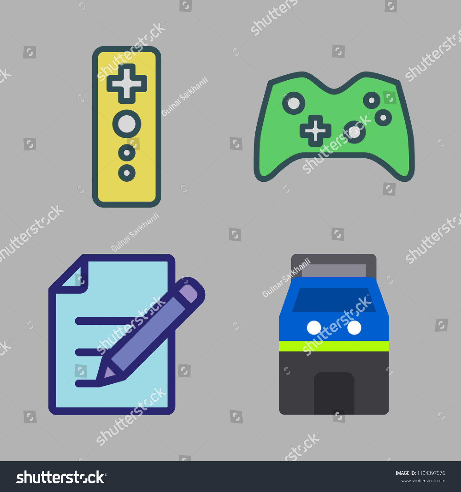 Console Icon Set Vector Set About Stock Vector (Royalty Free ...