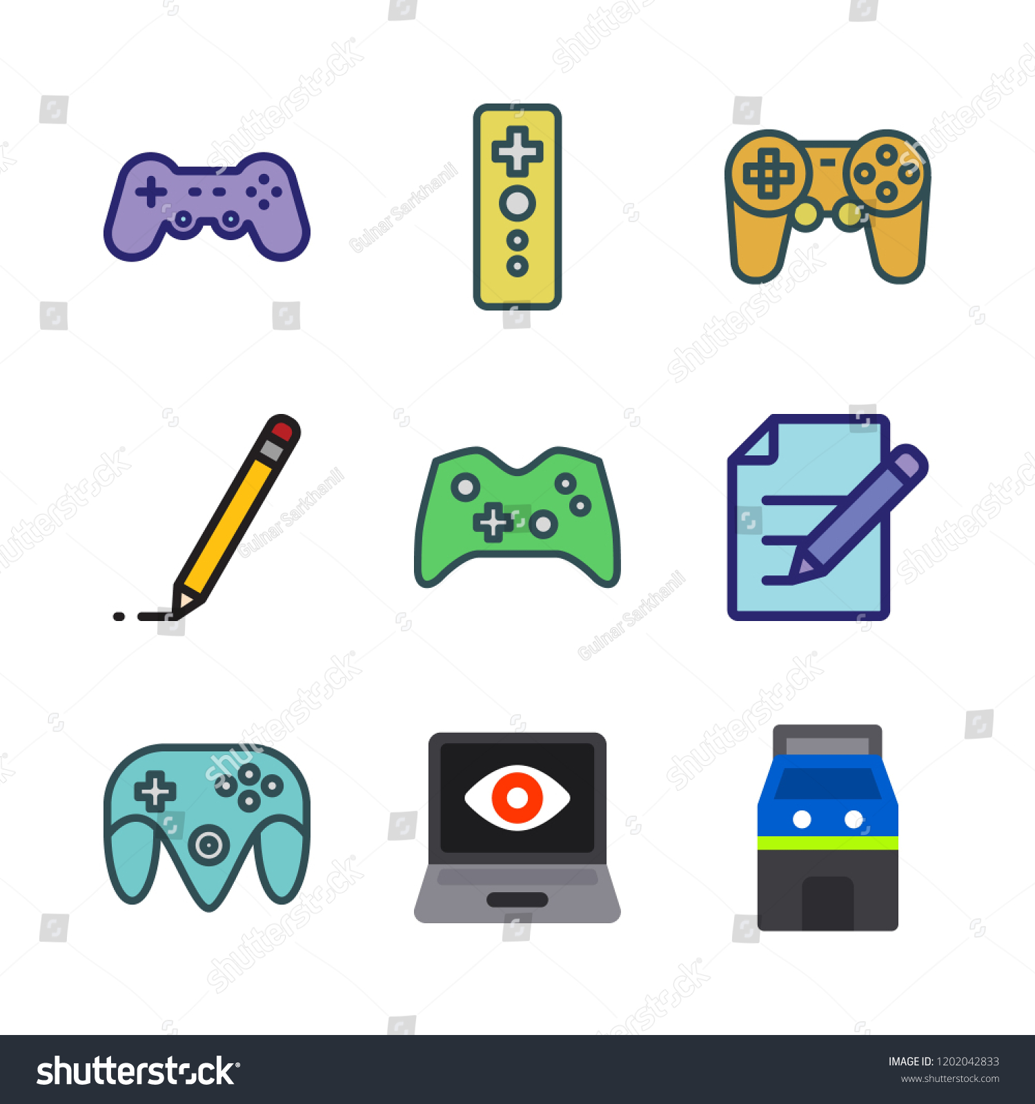 Console Icon Set Vector Set About Stock Vector (Royalty Free ...