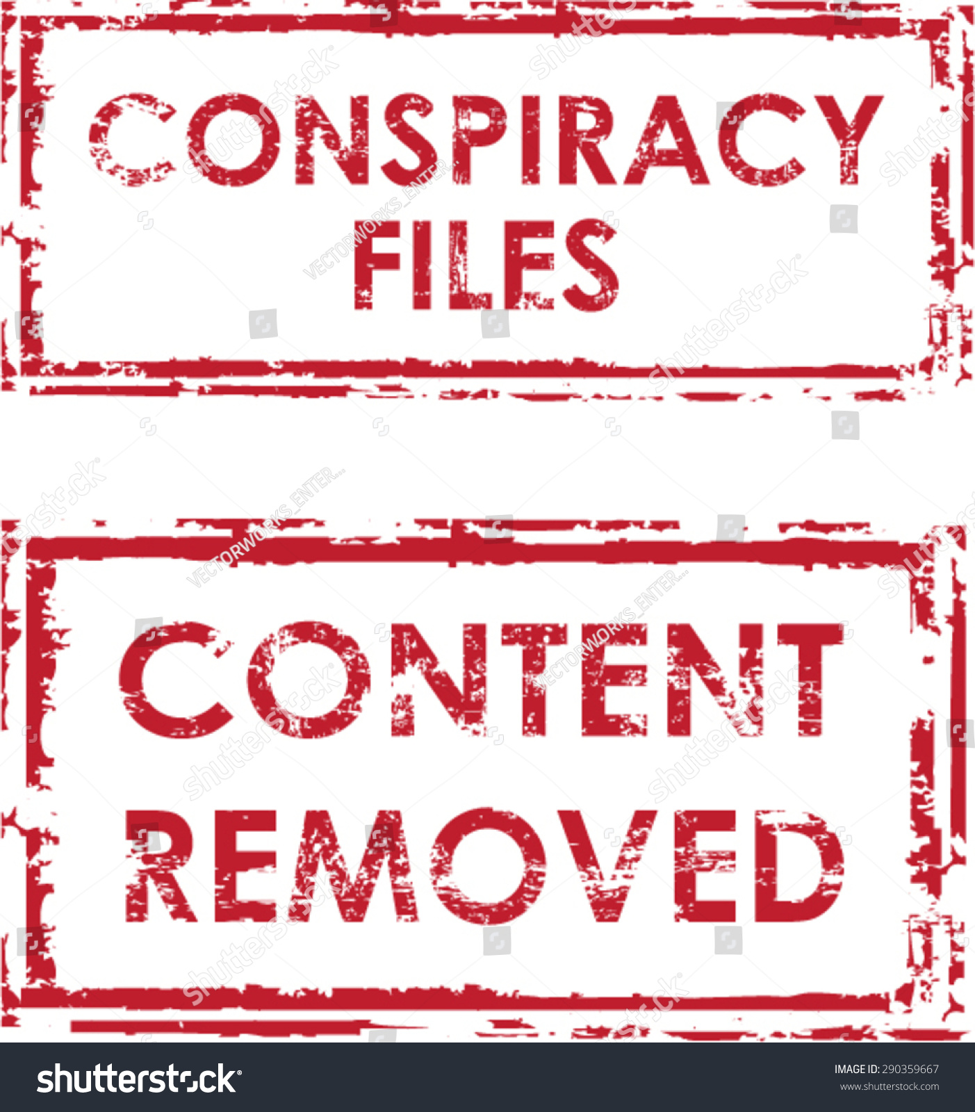 Conspiracy Files Stamp Content Removed Stamp Stock Vector (Royalty Free ...