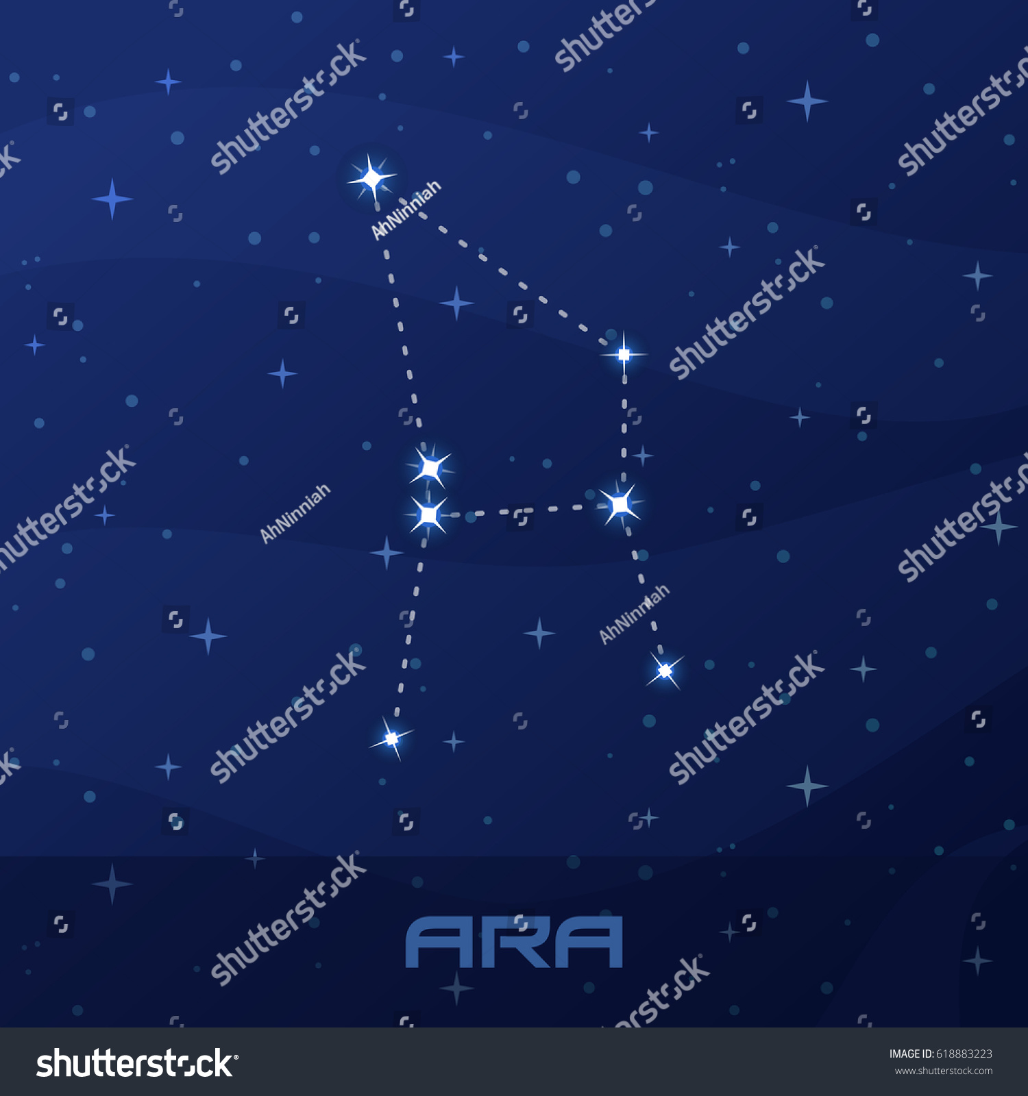 Constellation Ara Altar Stock Vector (Royalty Free) 618883223