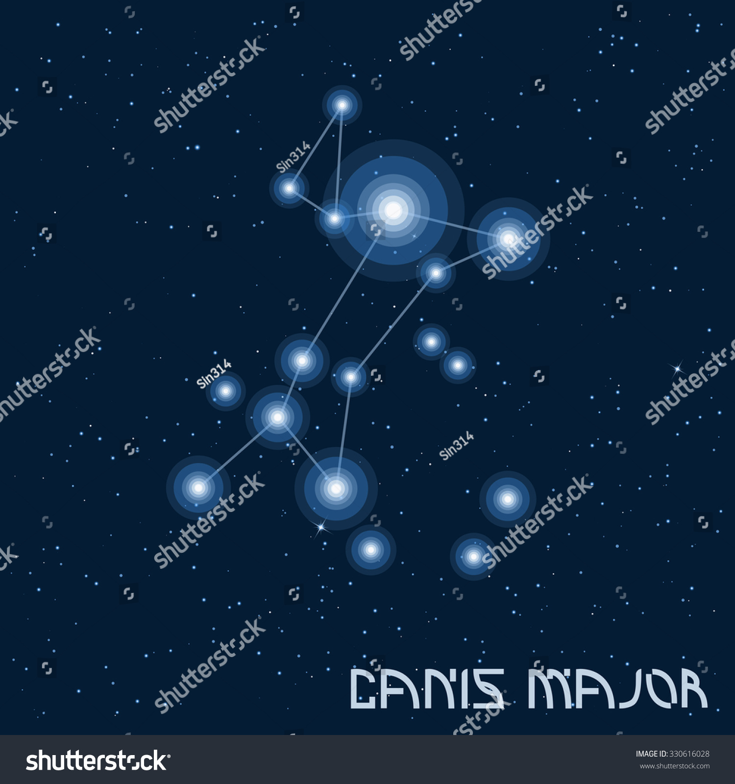 Constellation "Canis Major" Stock Vector 330616028 : Shutterstock