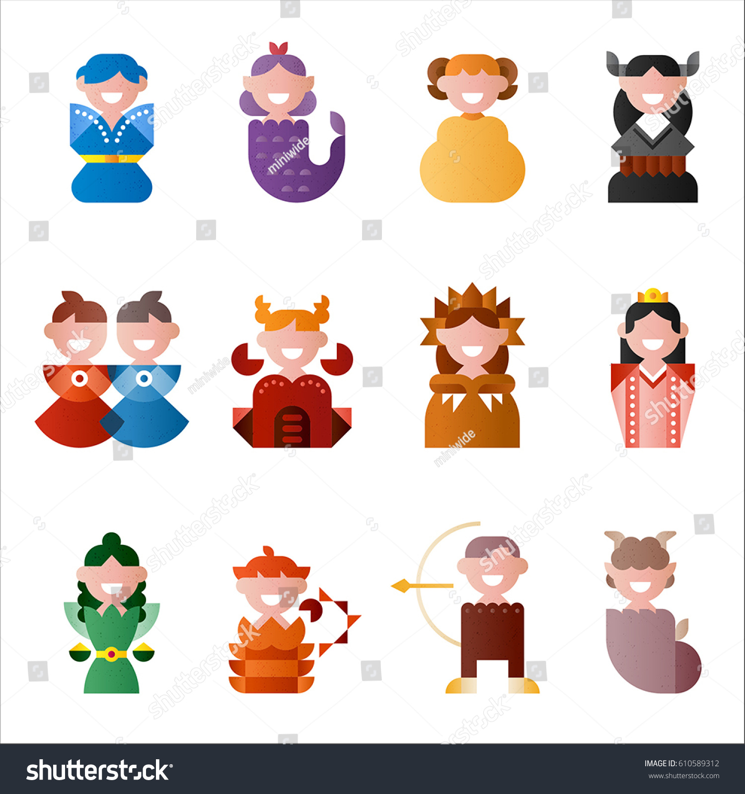 Constellation Character Vector Illustration Flat Design Stock Vector ...