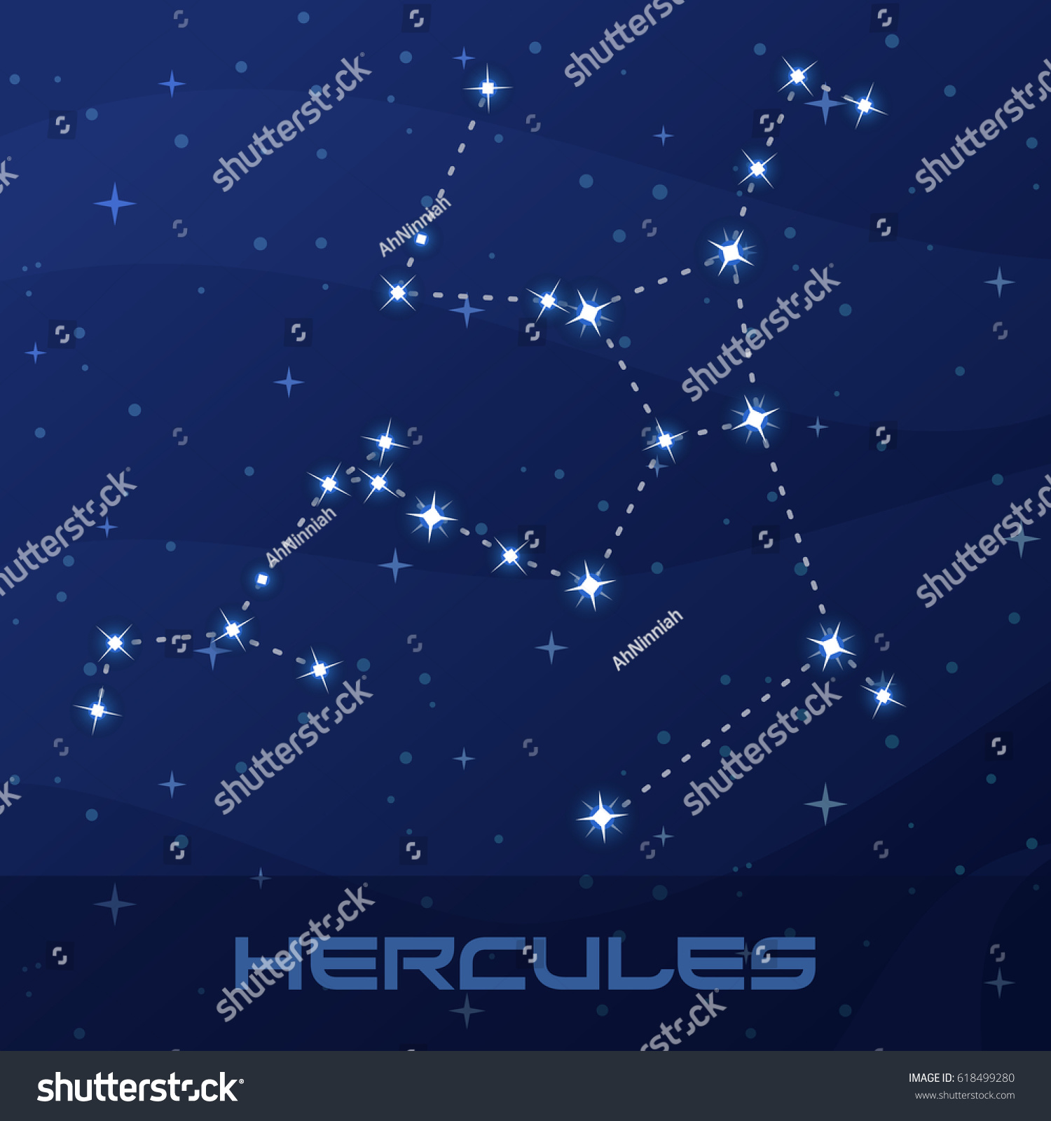 Constellation Hercules Heracles Stock Vector (Royalty Free) 618499280