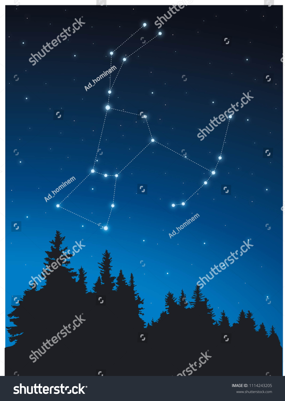 Constellation Orion Deep Space Stock Vector (Royalty Free) 1114243205