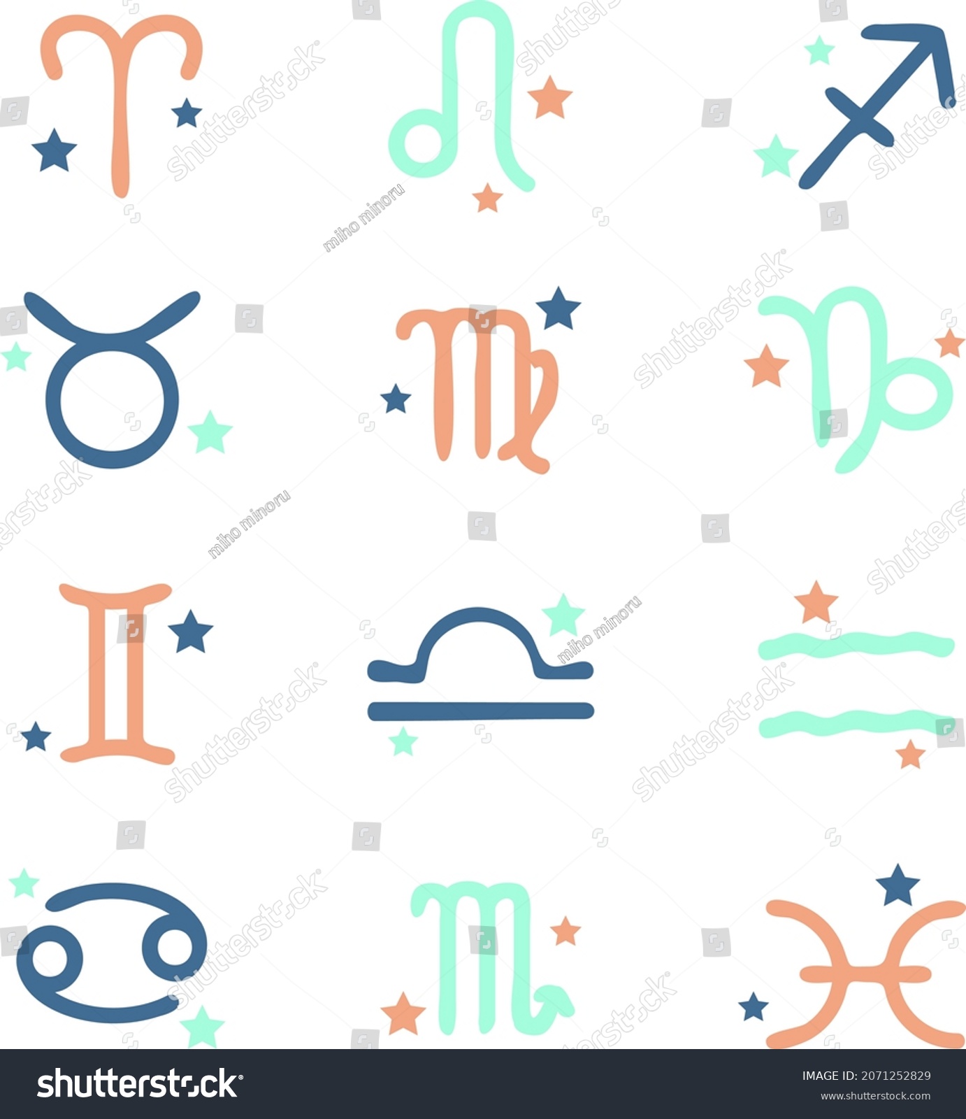 Constellation Symbol Set Illustration Material Stock Vector (Royalty ...