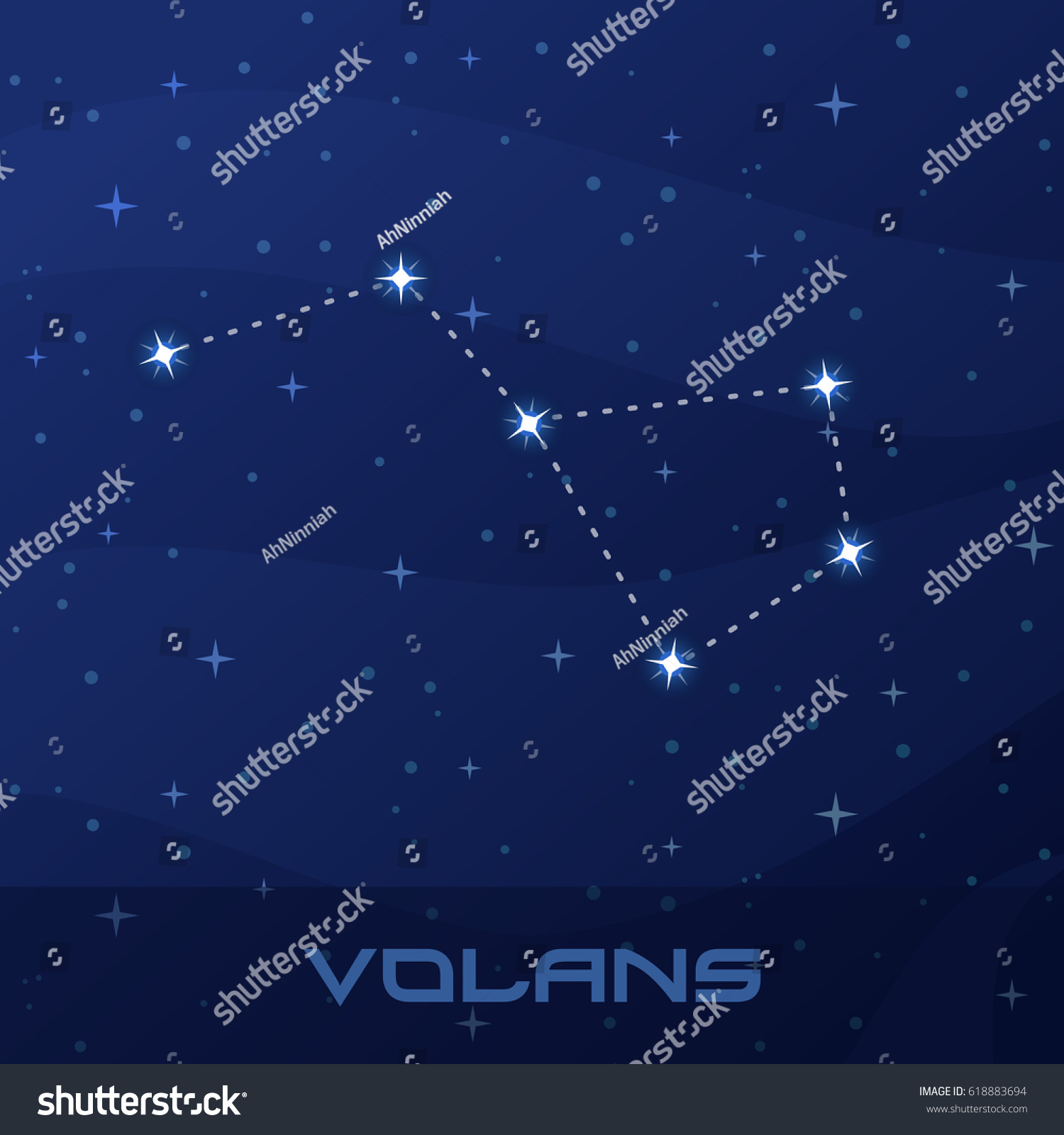 Constellation Volans Flying Fish Stock Vector (Royalty Free) 618883694