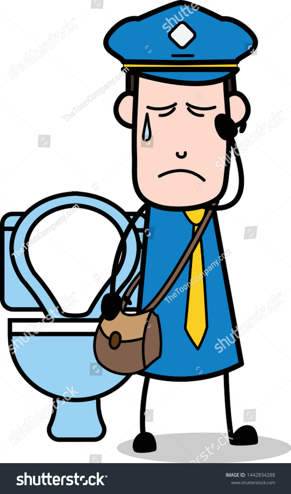 Constipation Problem Retro Postman Cartoon Courier: vector de stock ...