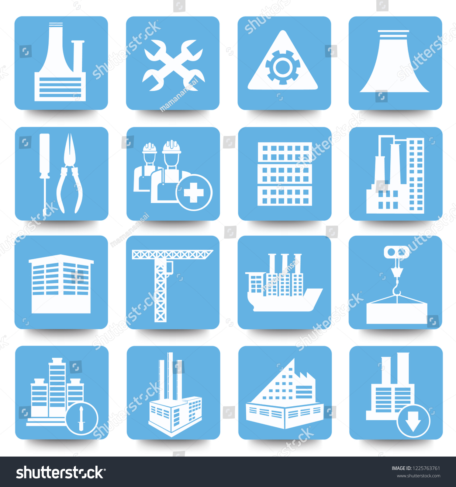 Construction Industrial Vector Icon Set Stock Vector (Royalty Free ...