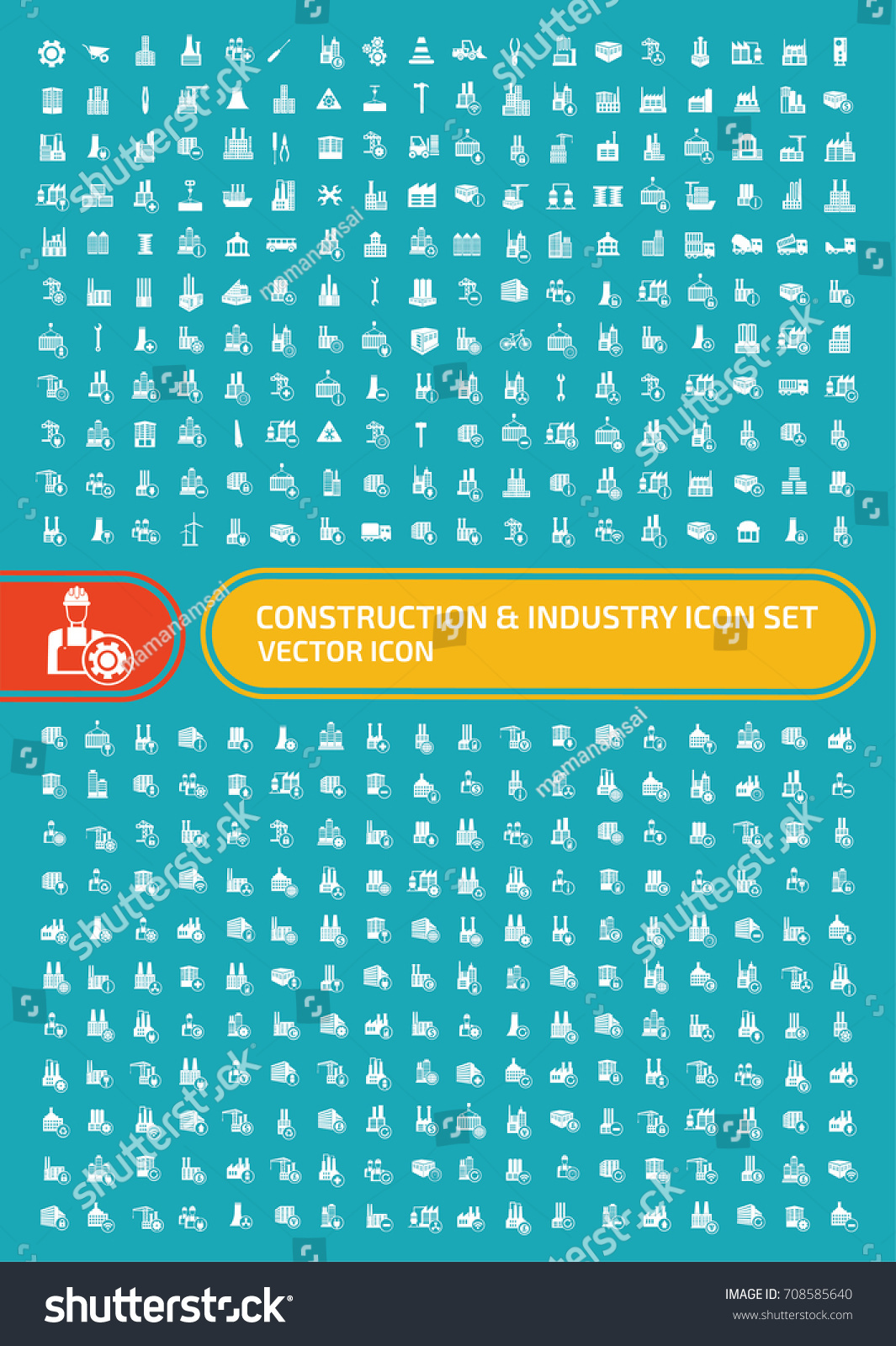 Construction Industry Icon Setvector Stock Vector (Royalty Free) 708585640