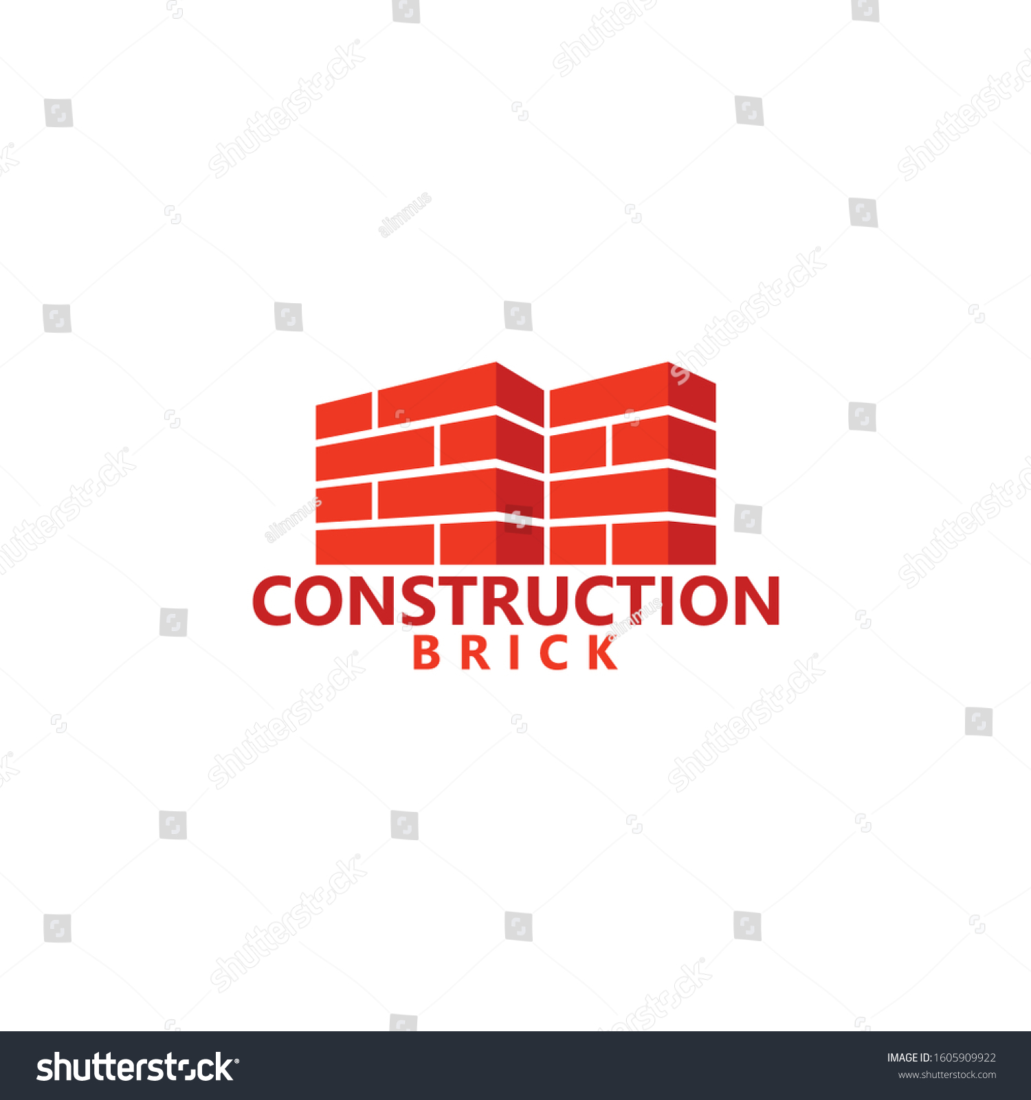 Vektor Stok Construction Brick Logo Template Design (Tanpa Royalti ...