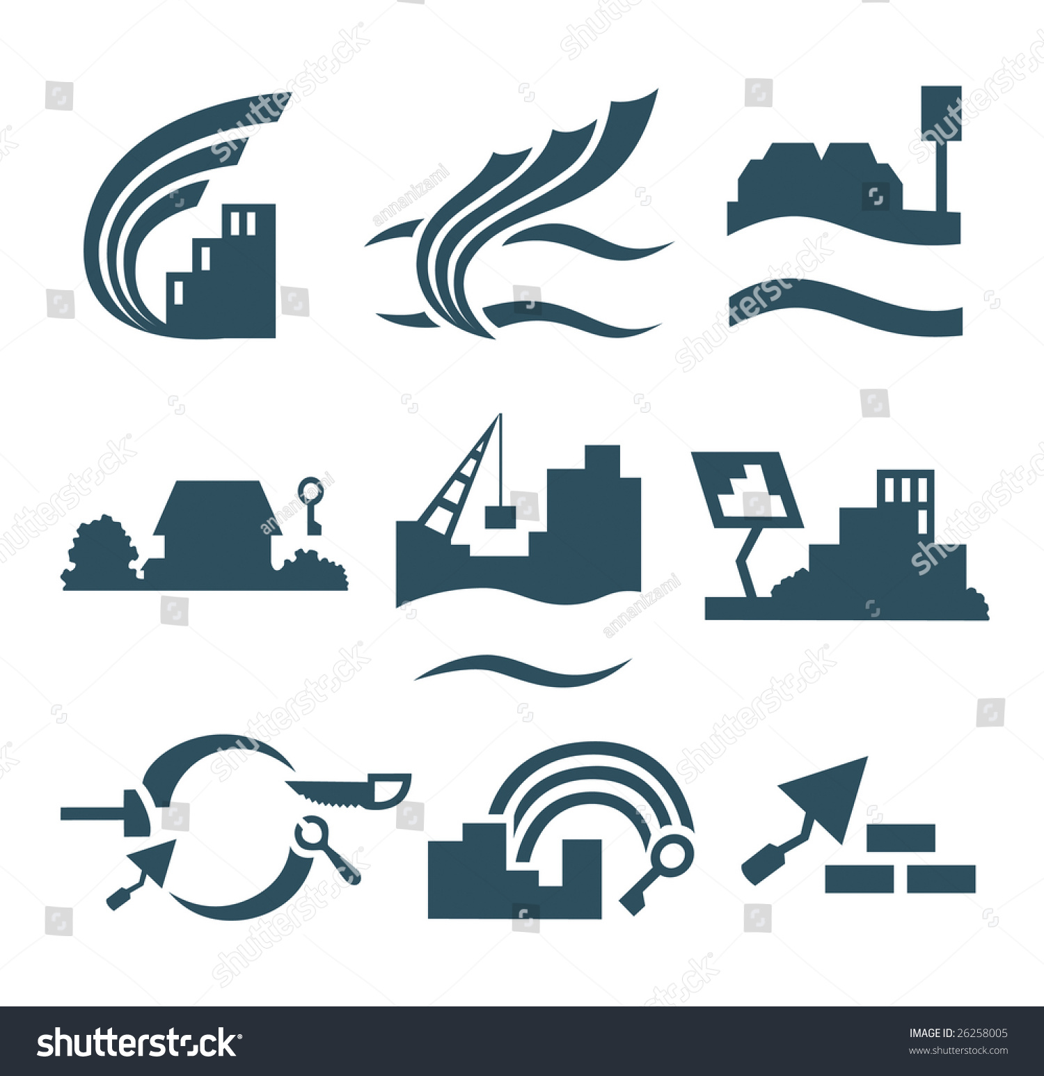 Construction Building Interior Logos Stock Vector (Royalty Free) 26258005