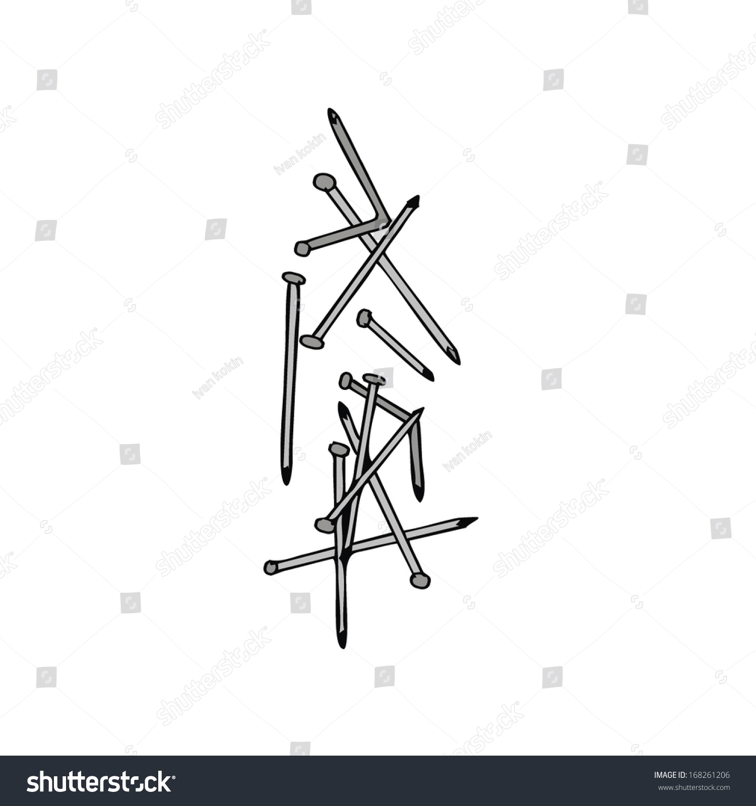 Construction Carpentry Nails Vector Illustration Stock Vector (Royalty ...