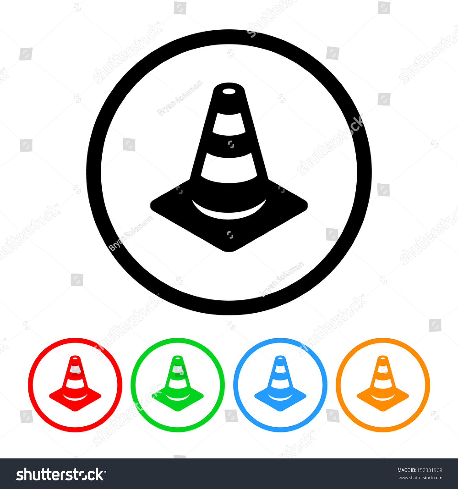 Vektor Stok Construction Cone Icon (Tanpa Royalti) 152381969 | Shutterstock