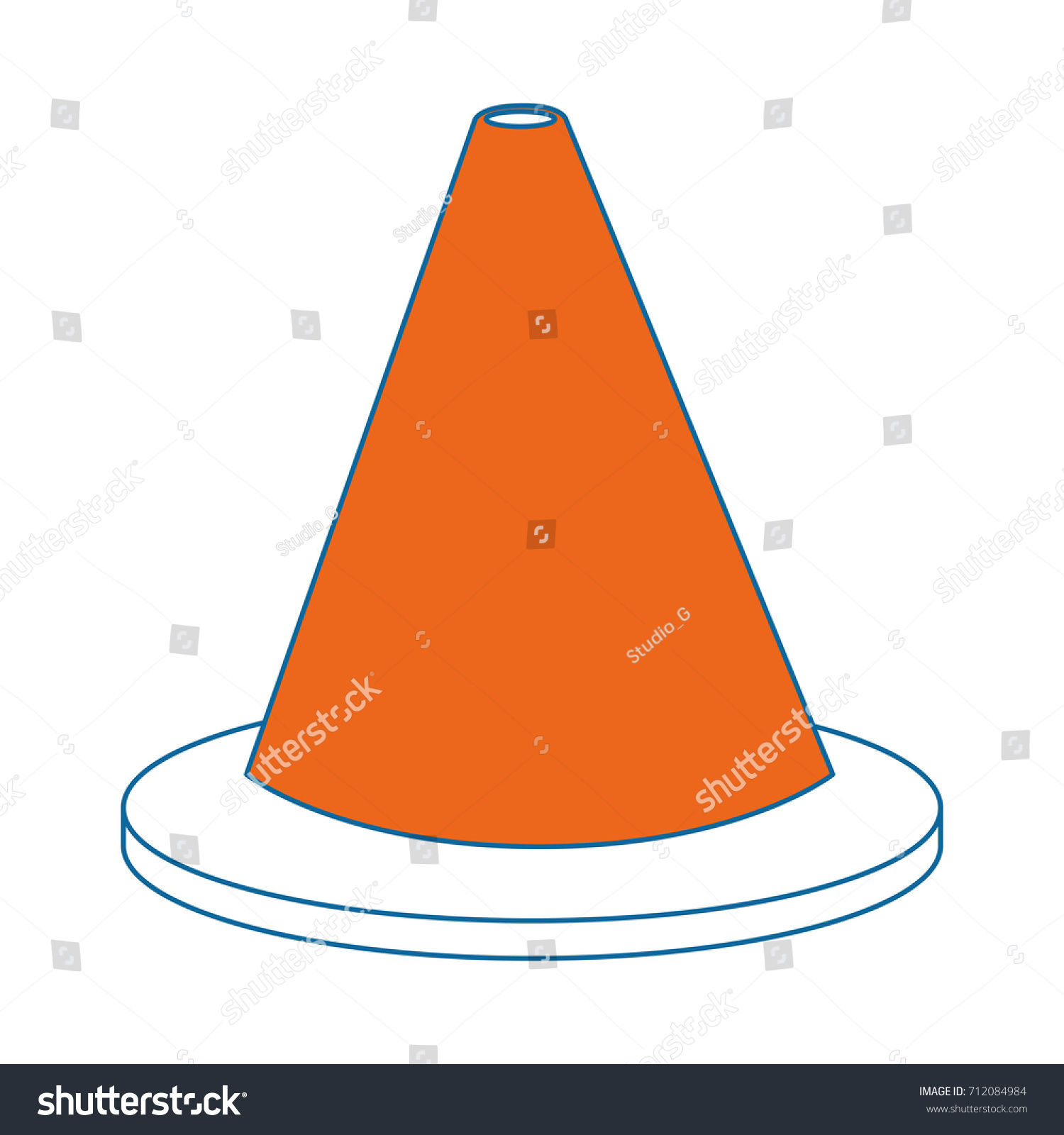 Construction Cone Isolated Icon Stock Vector (Royalty Free) 712084984 ...
