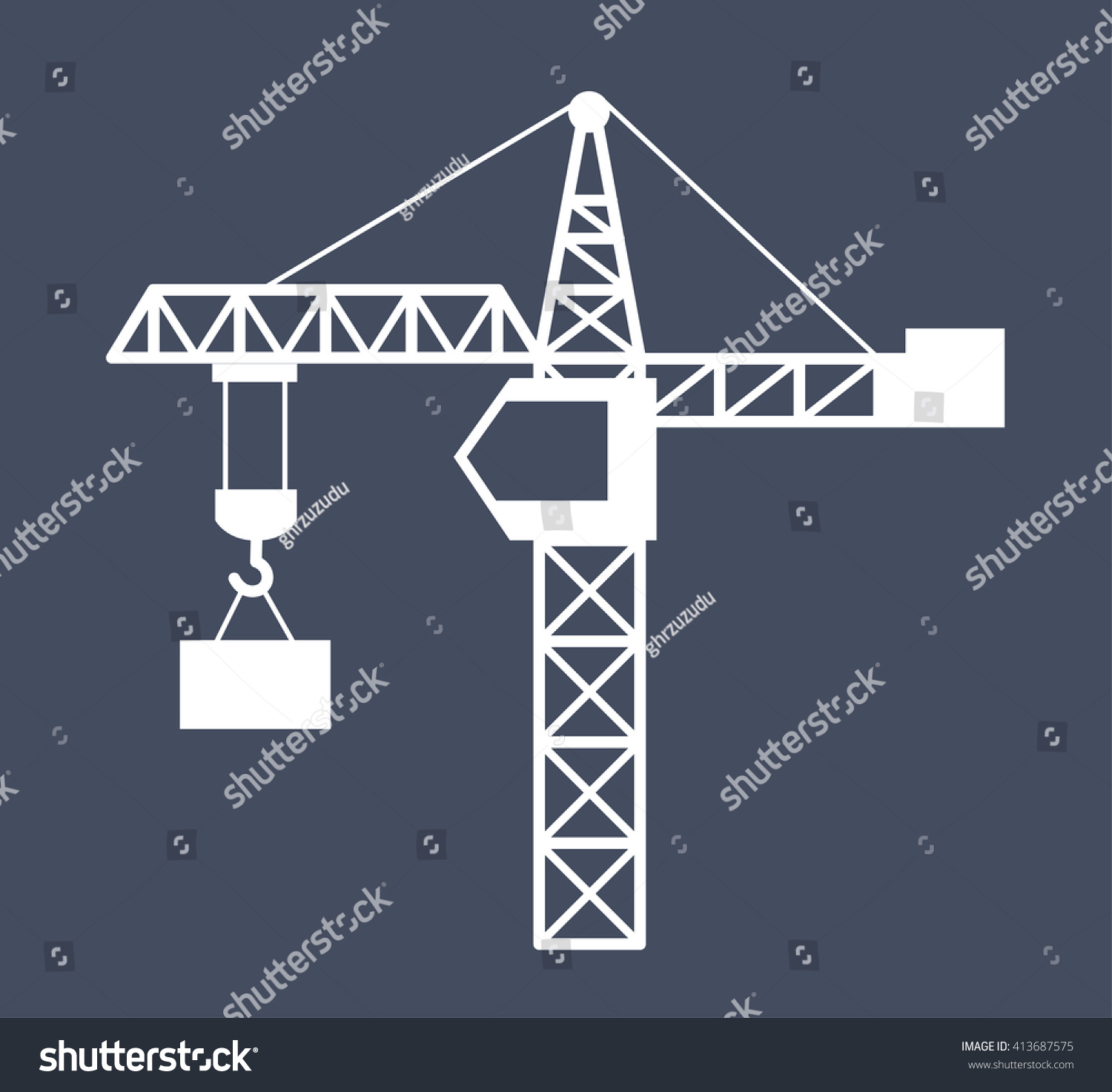 Construction Crane Icon Stock Vector (Royalty Free) 413687575 ...