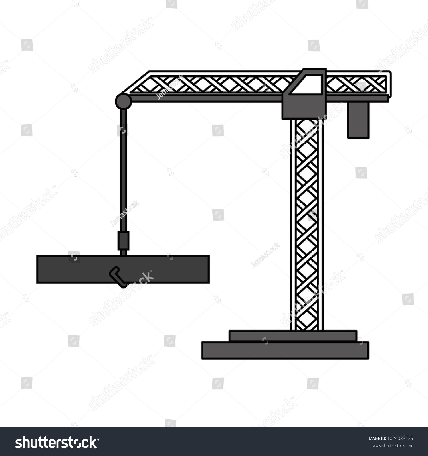 Construction Crane Symbol Stock Vector (Royalty Free) 1024033429 ...