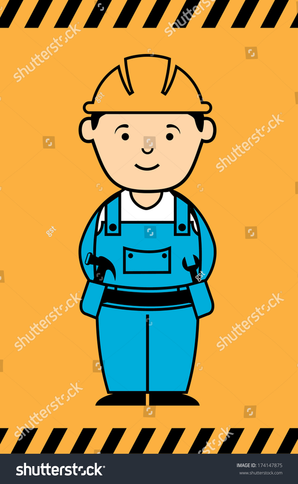 Construction Design Over Orange Background Vector Stock Vector (Royalty ...