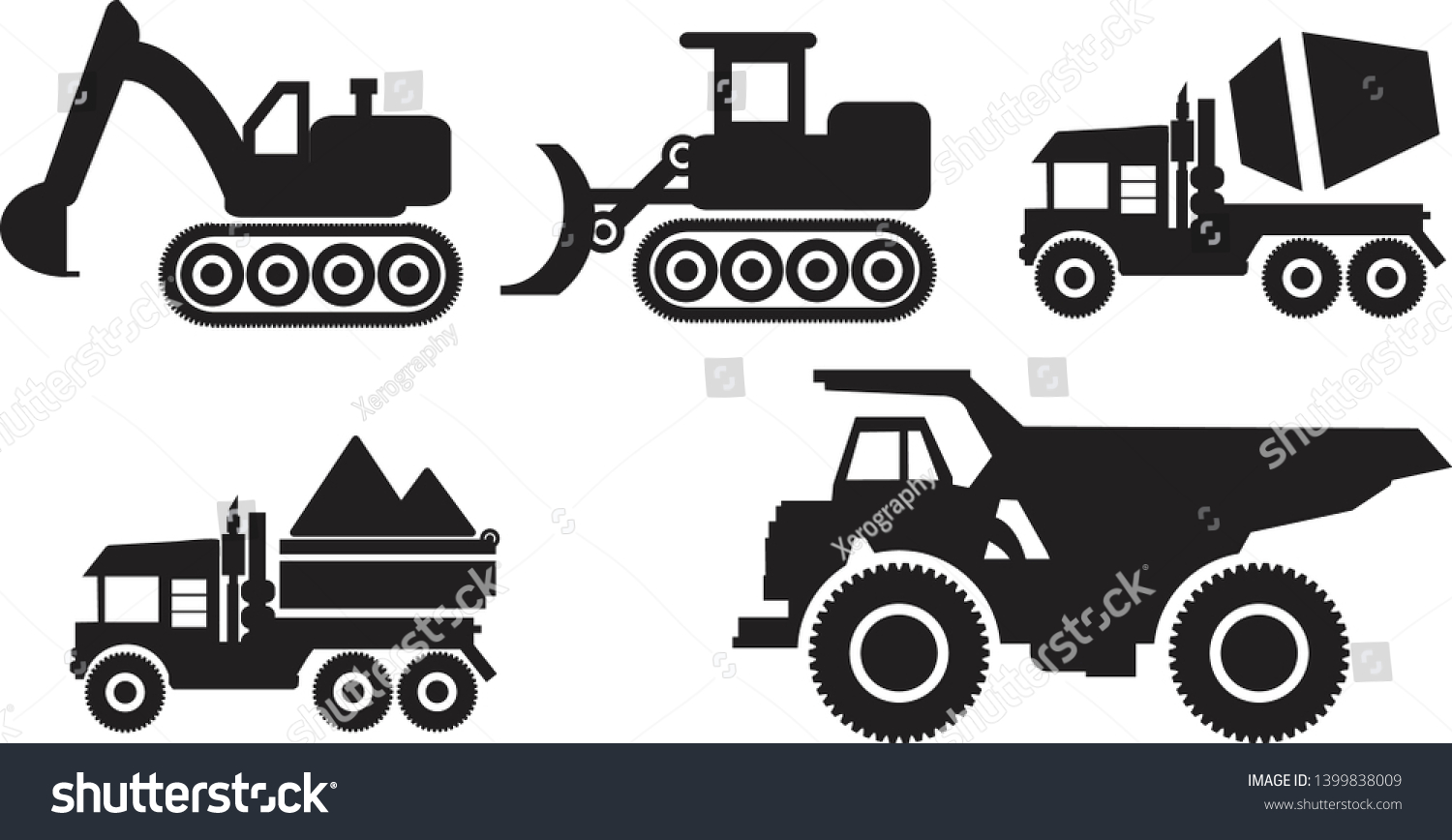 Construction Digger Truck Vector Icons: เวกเตอร์สต็อก (ปลอดค่าลิขสิทธิ์ ...