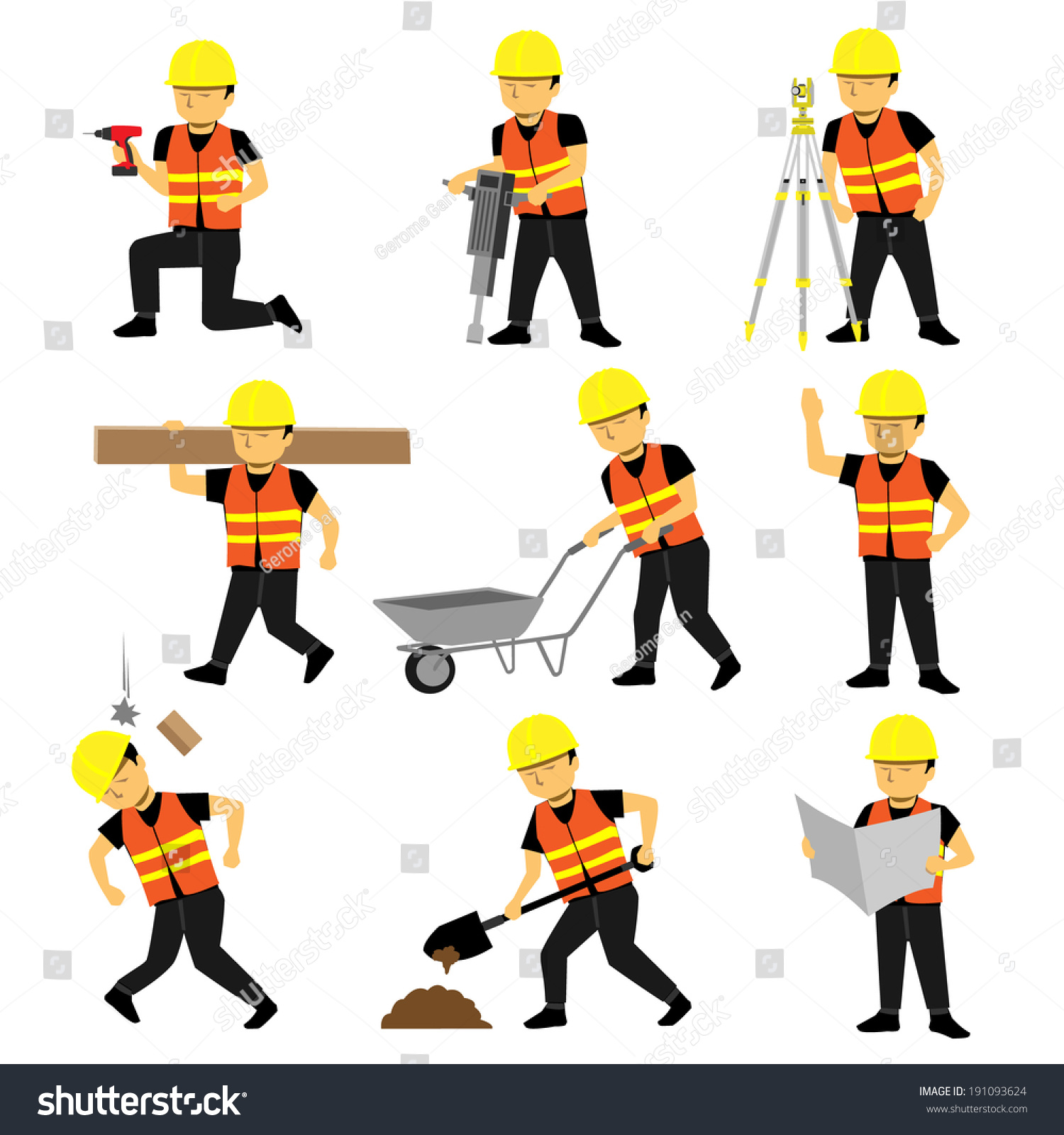 6,303 Construction worker cart Images, Stock Photos & Vectors ...