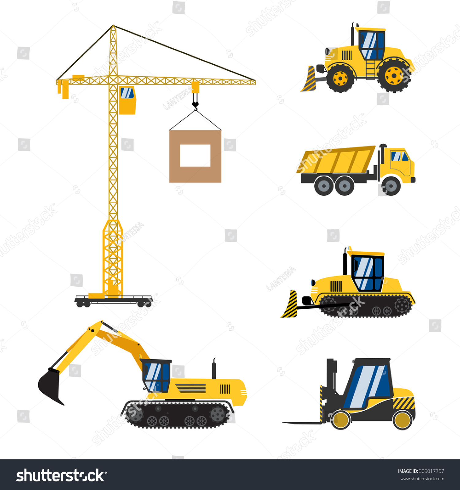 Construction Equipment Icons Stock Vector (Royalty Free) 305017757