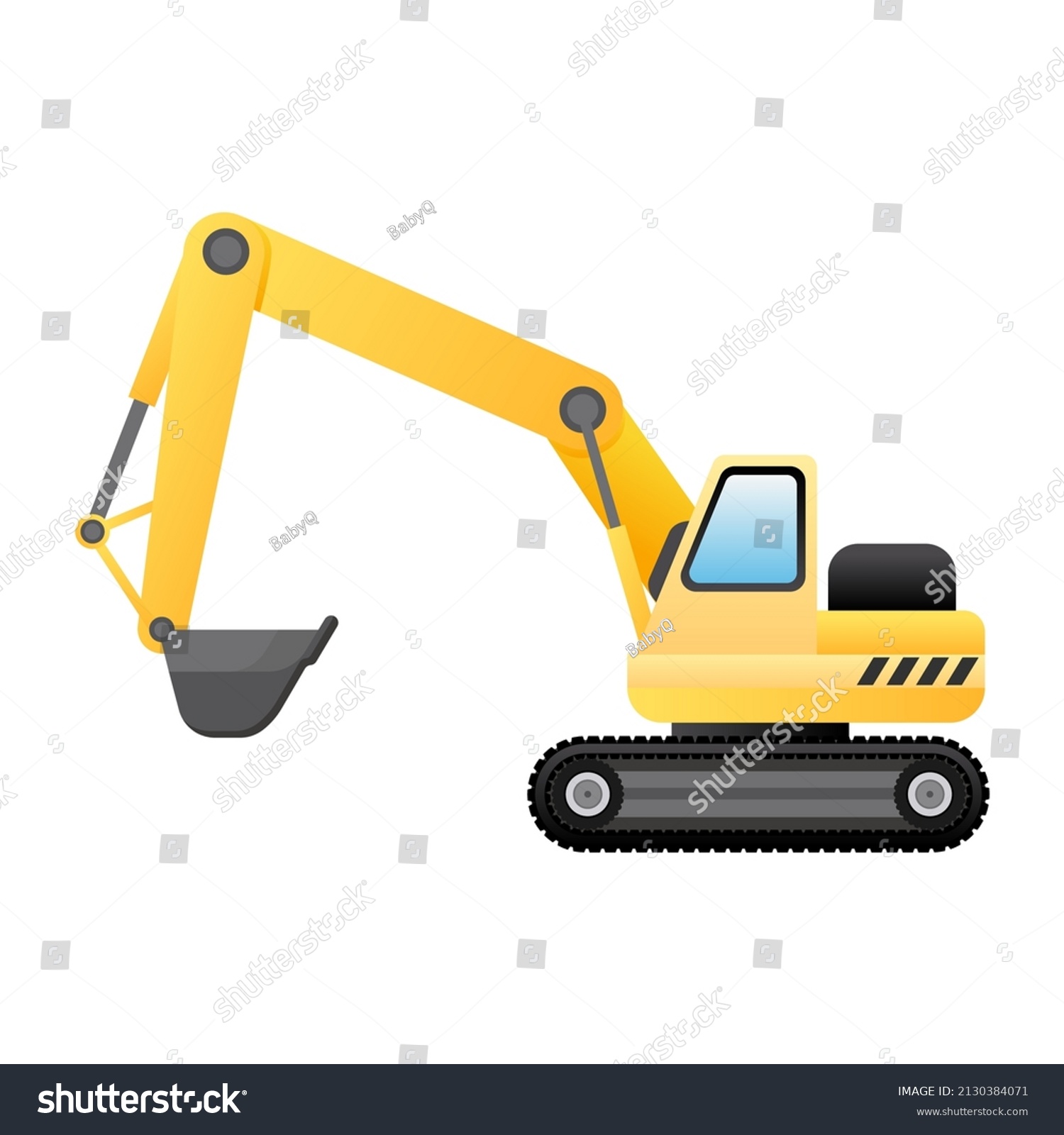 Construction Excavator Cartoon Vector Illustration Isolated Stock ...
