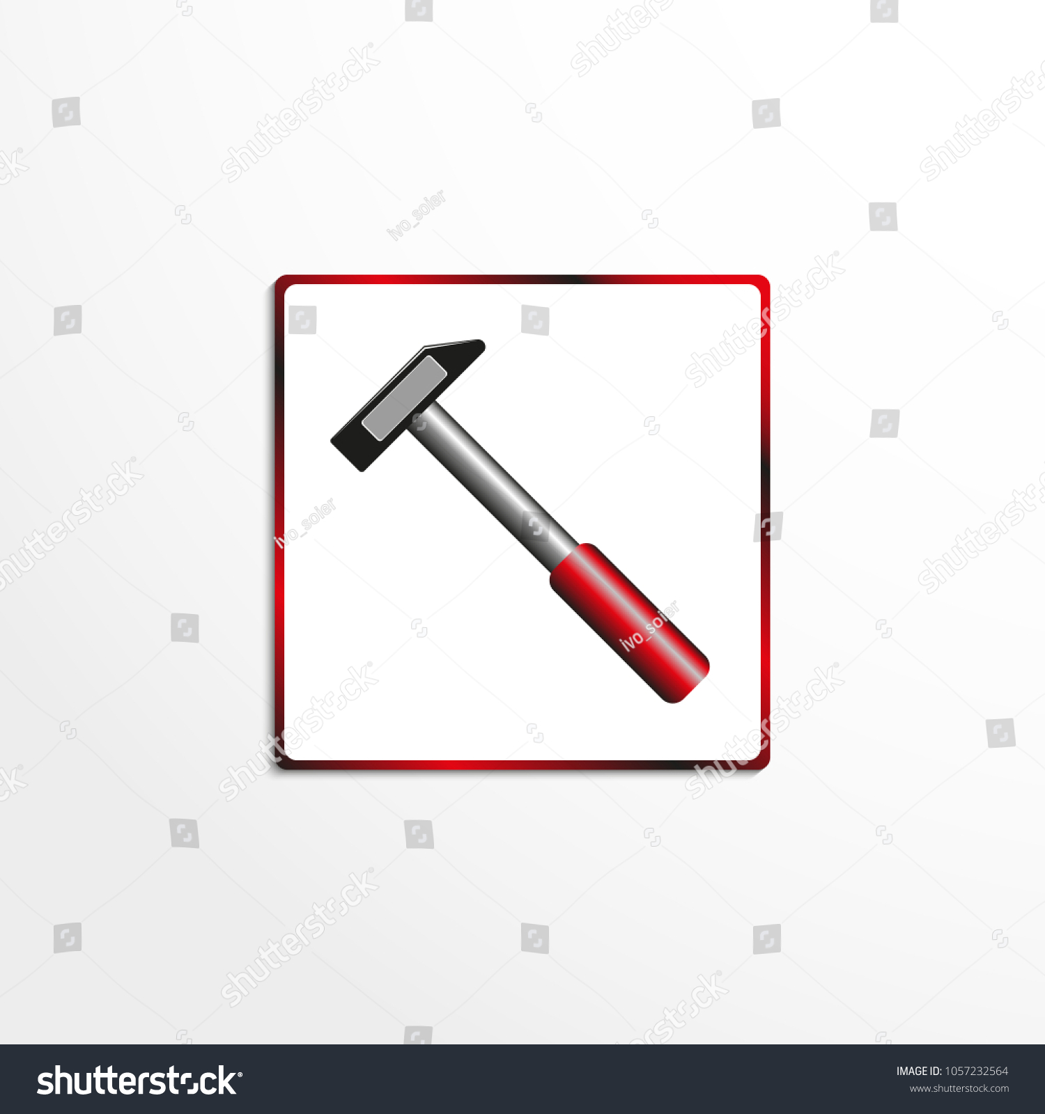 Construction Hammer Vector Icon Stock Vector (Royalty Free) 1057232564 ...