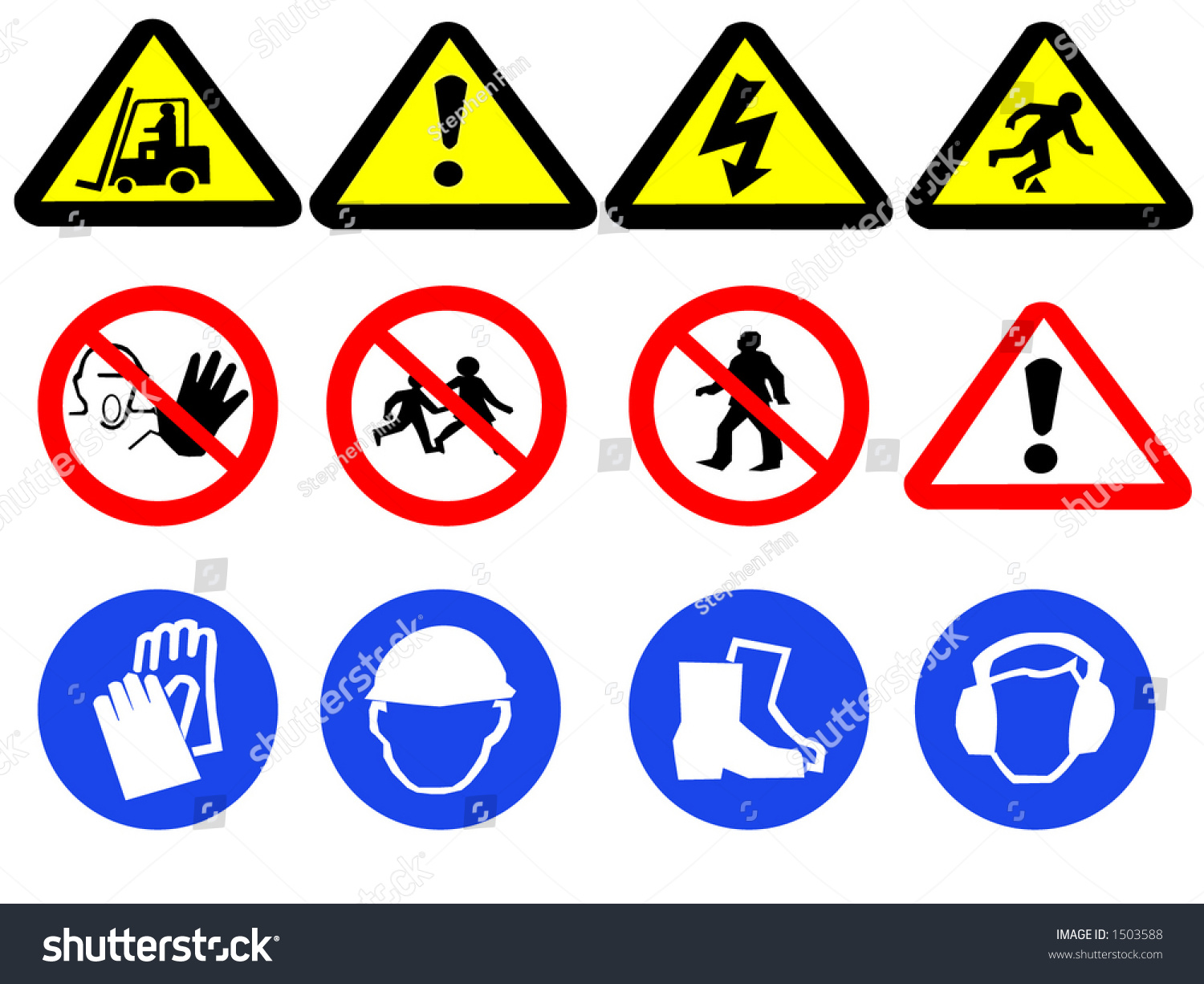 Construction Hazard Signs Stock Vector (Royalty Free) 1503588
