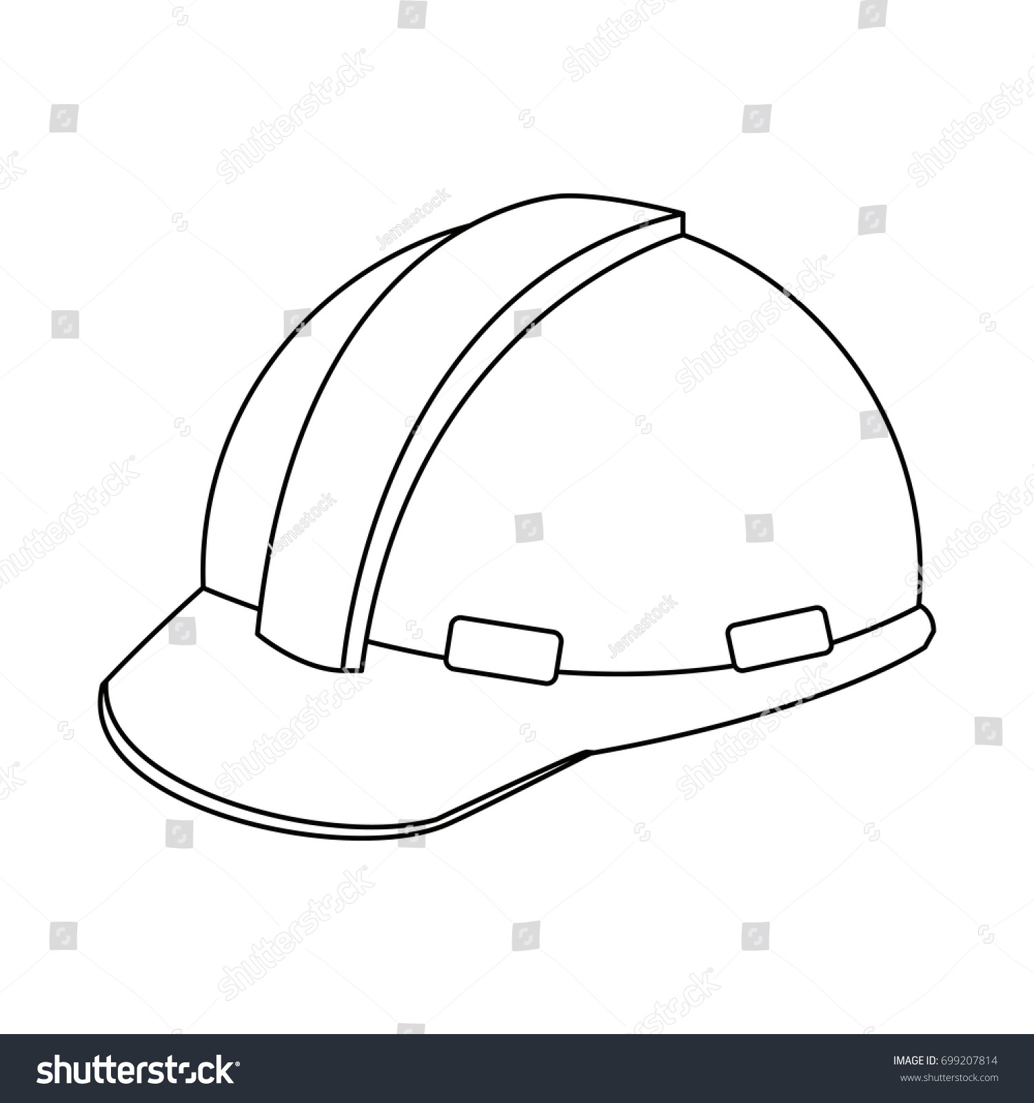 Construction Helmet Element Safety Construction Work Stock Vector ...