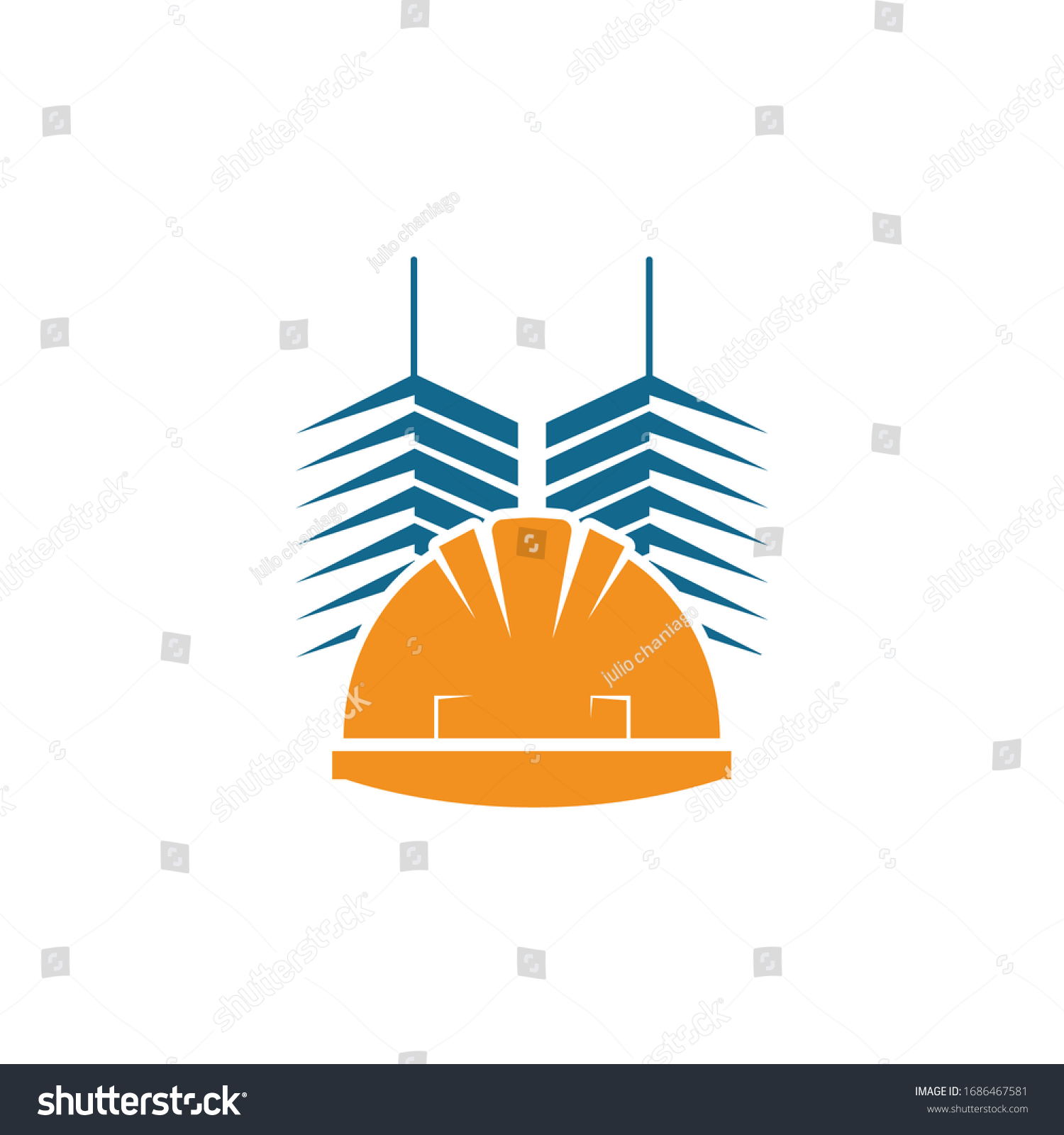 Construction Helmet Vector Illustration Design Template Stock Vector ...