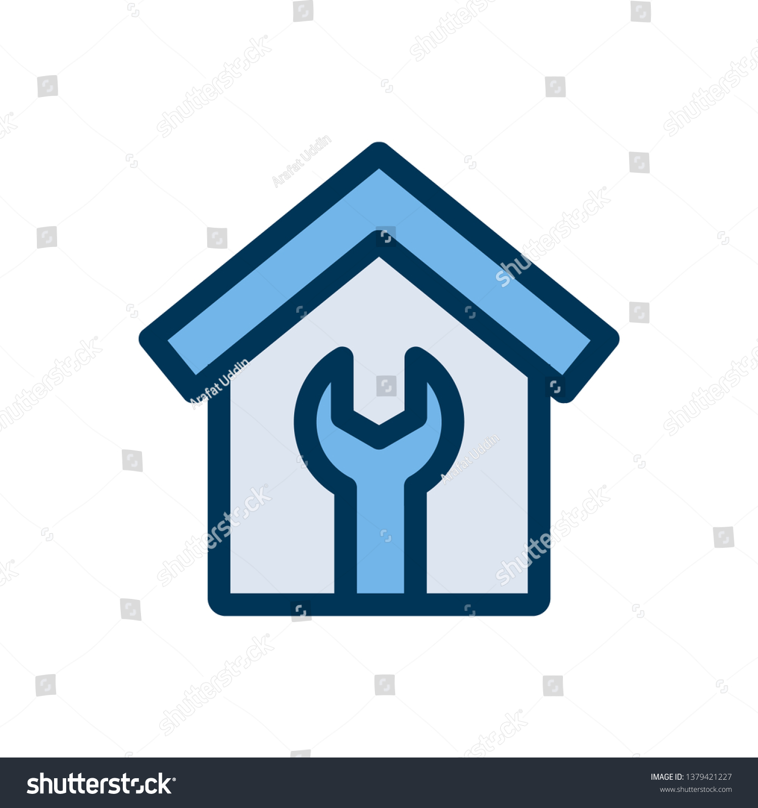 Construction House Icon Stock Vector (Royalty Free) 1379421227 ...