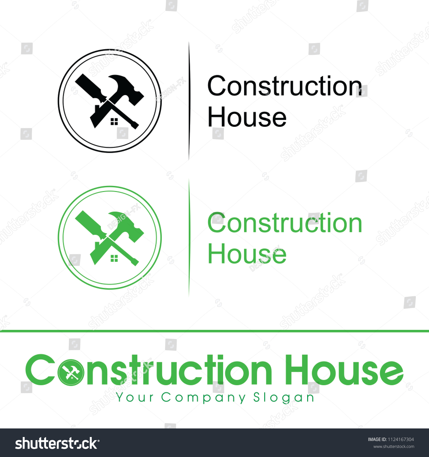 Construction House Logo: เวกเตอร์สต็อก (ปลอดค่าลิขสิทธิ์) 1124167304 ...