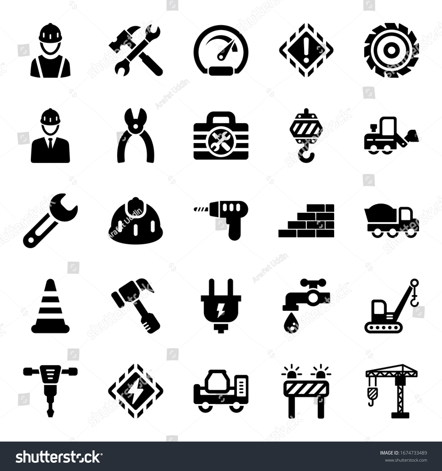 Conjunto de iconos de construcción (serie: vector de stock (libre de ...