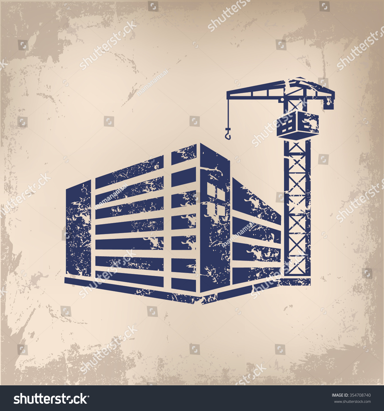 Construction Industry Design On Old Paper Stock Vector (Royalty Free ...