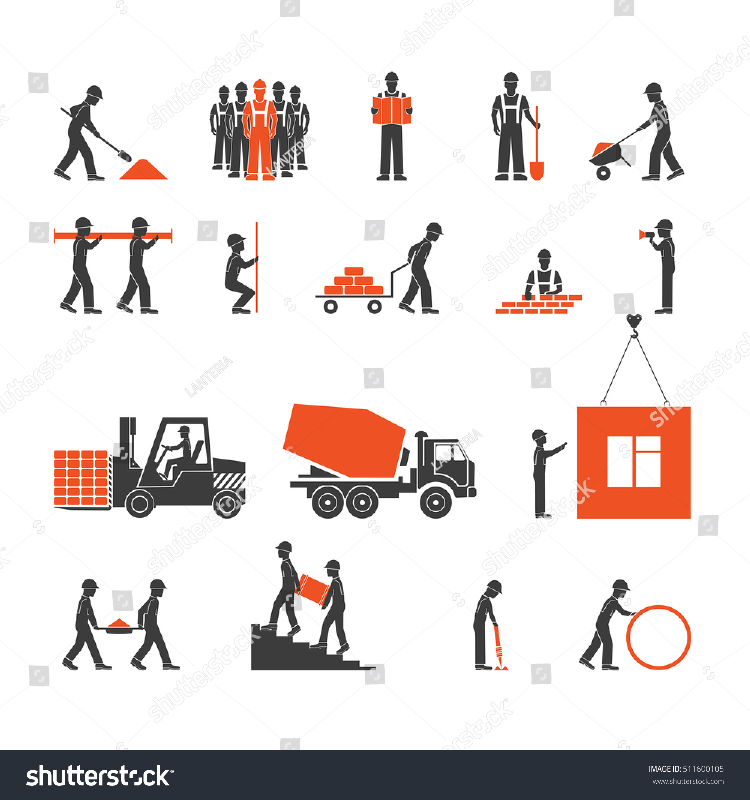 Construction Industry Icons: เวกเตอร์สต็อก (ปลอดค่าลิขสิทธิ์) 511600105 ...