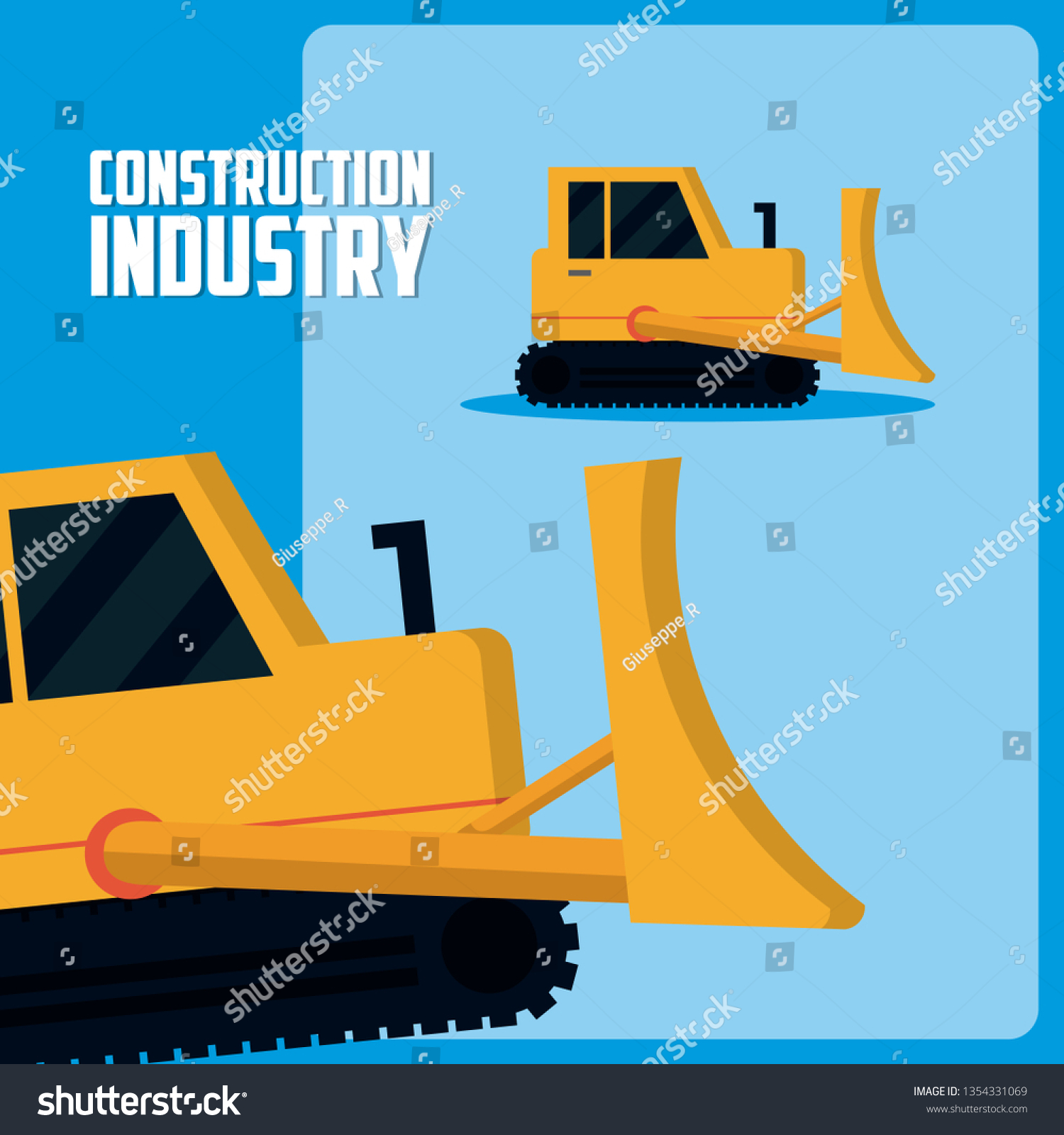 Construction Industry Backhoe Vector Illustration Graphic Stock Vector ...