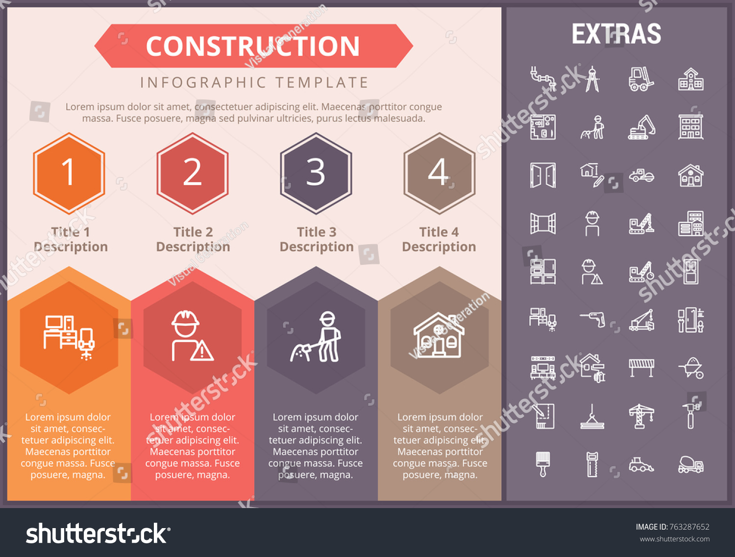 Construction Infographic Timeline Template Elements Icons: immagine ...
