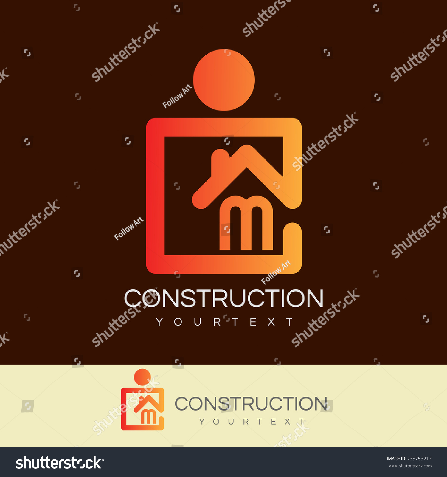 Construction Initial Letter M Logo Design: vector de stock (libre de ...