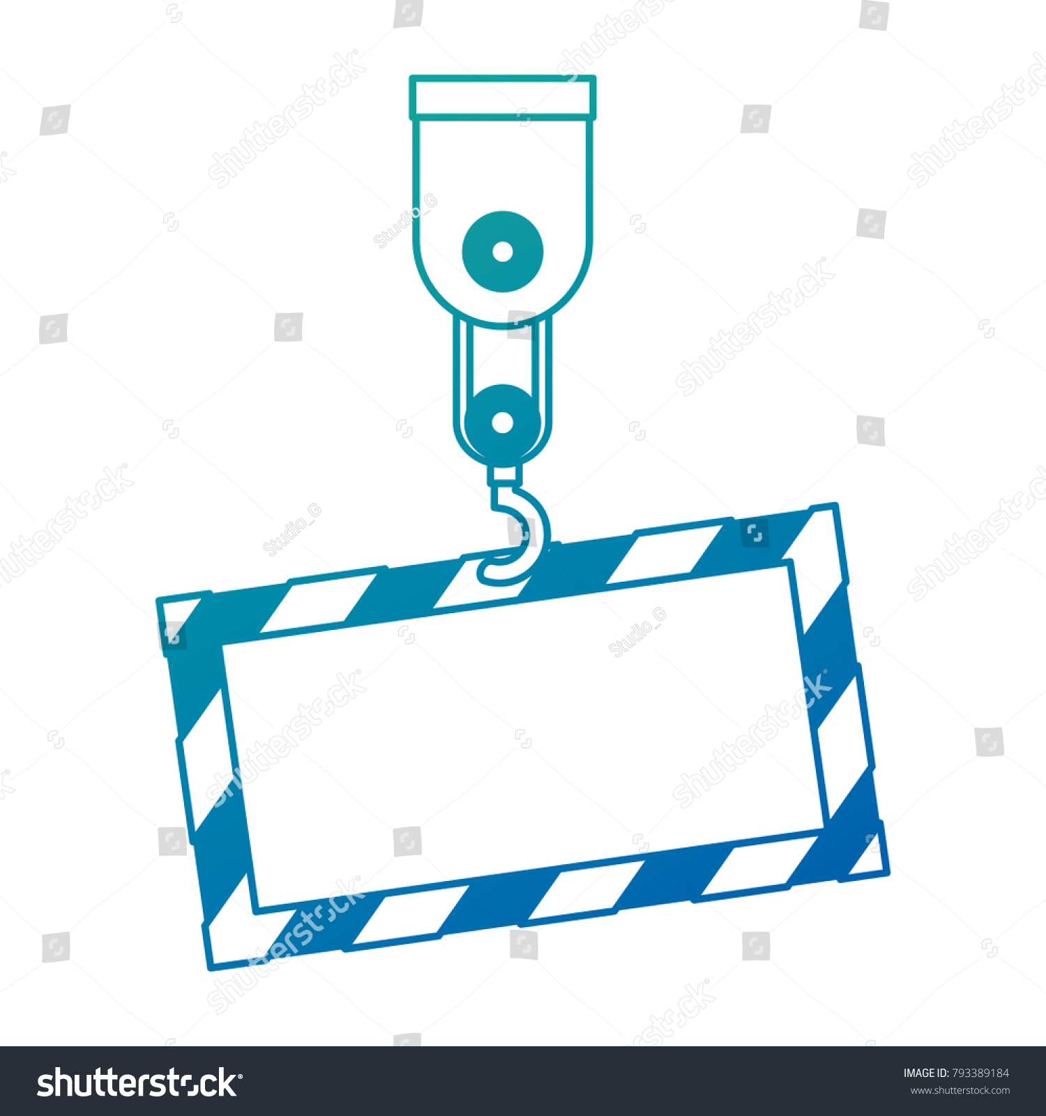 Construction Label Hanging Crane Stock Vector (Royalty Free) 793389184 ...