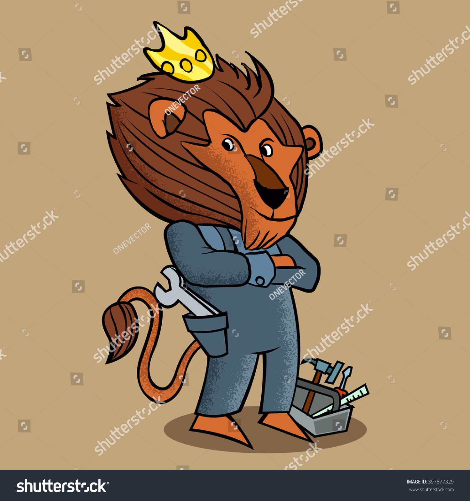 Construction Lion Vector Illustration Stock Vector (Royalty Free ...