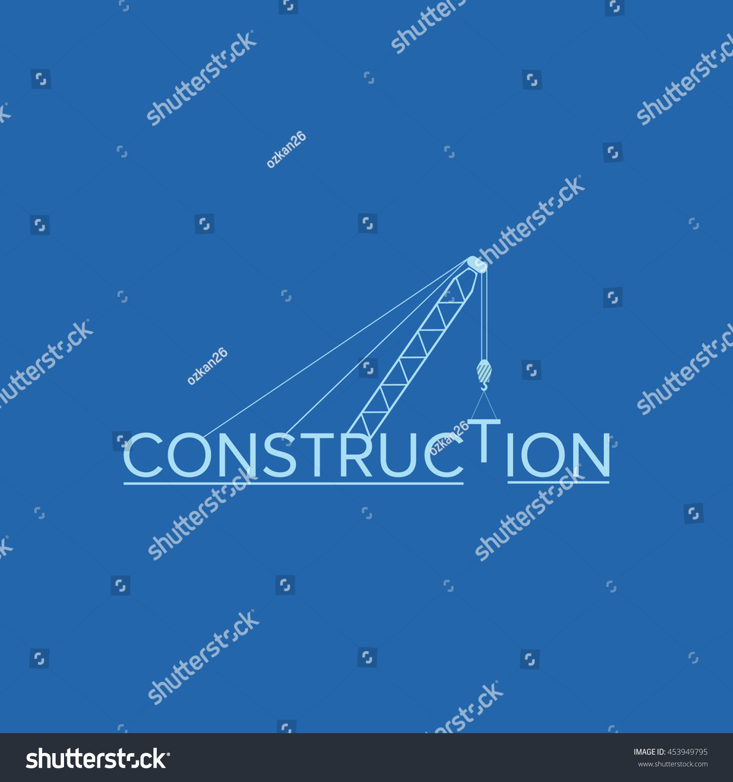 Construction Logo Design Blue Background Stock Vector (Royalty Free ...