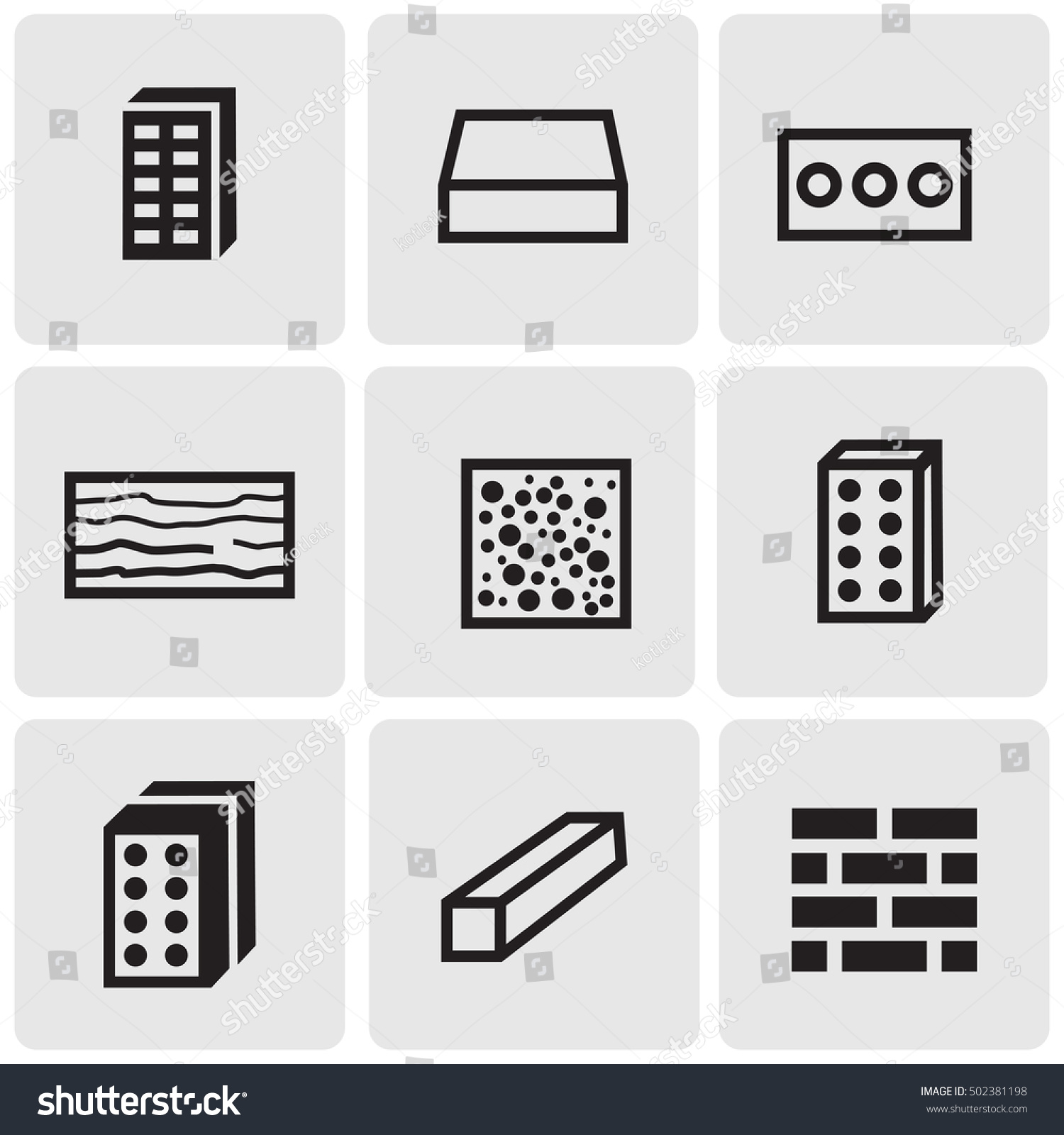 Construction Materials Icons Vector de stock (libre de regalías ...