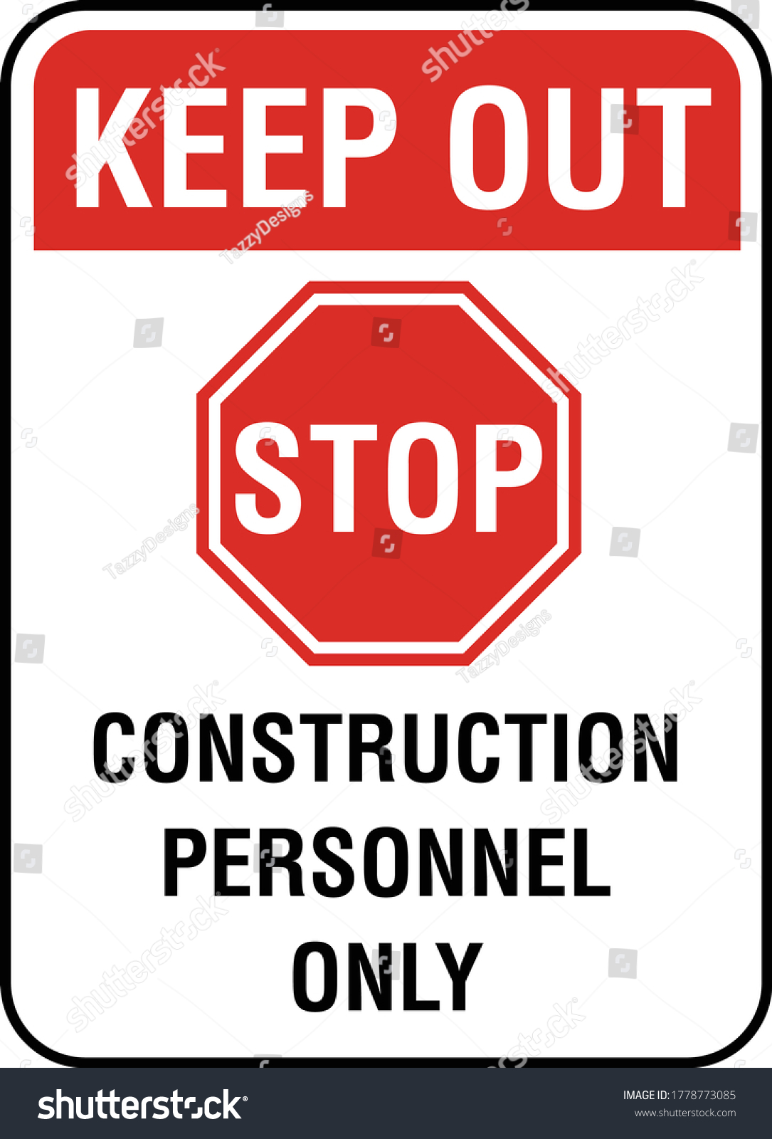 Construction Personnel Only Sign Vector Stock Vector (Royalty Free ... Construction Personnel Only Sign Vector Stock Vector (Royalty Free ...